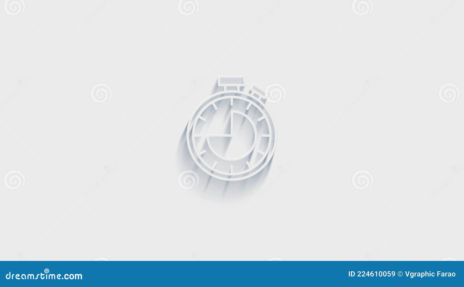 Simple Clock Icon. White Icon with Shadow on Transparent Background ...