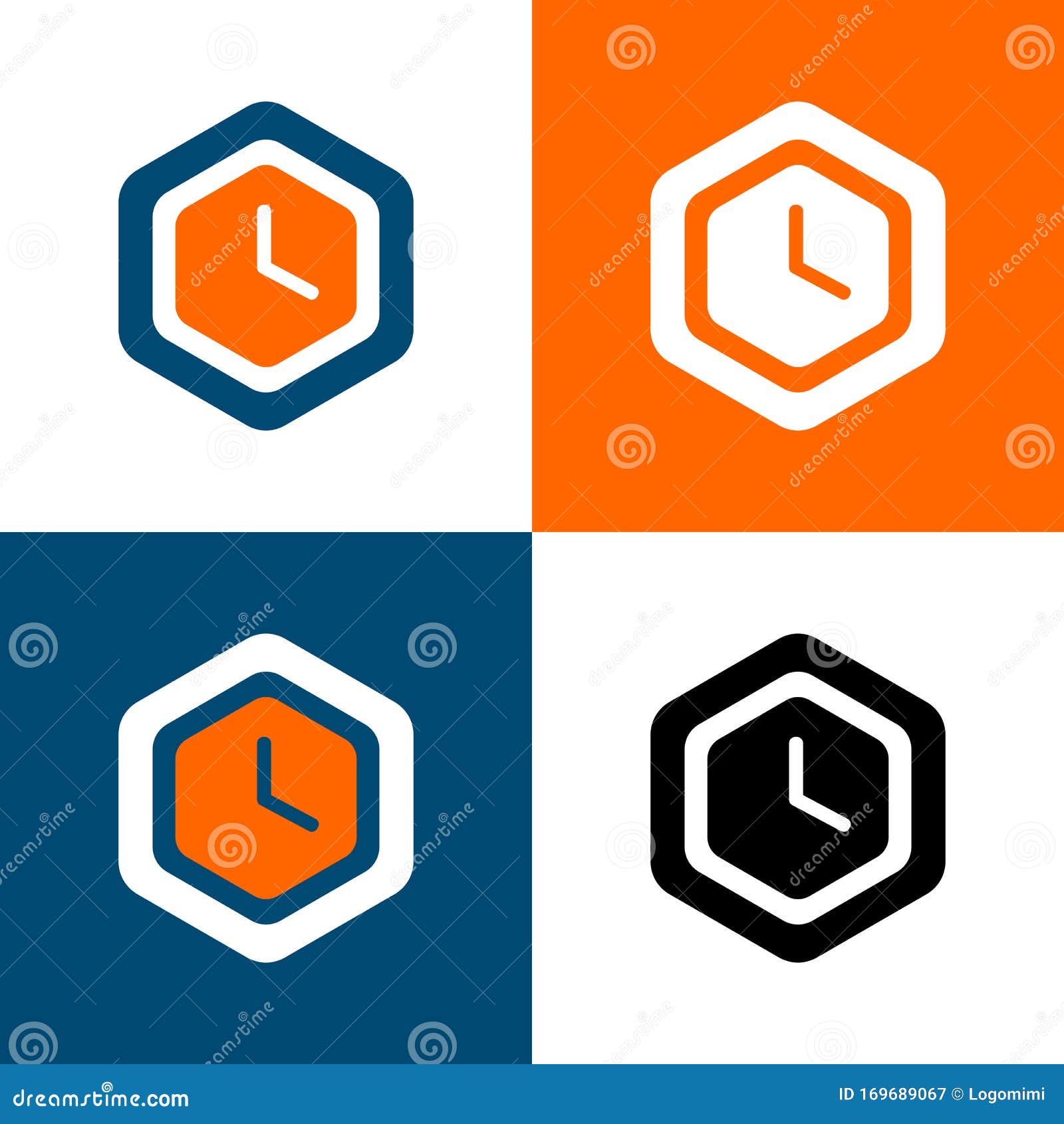 Simple Clock Logo Template, Time Management Icon Design - Vector Stock ...