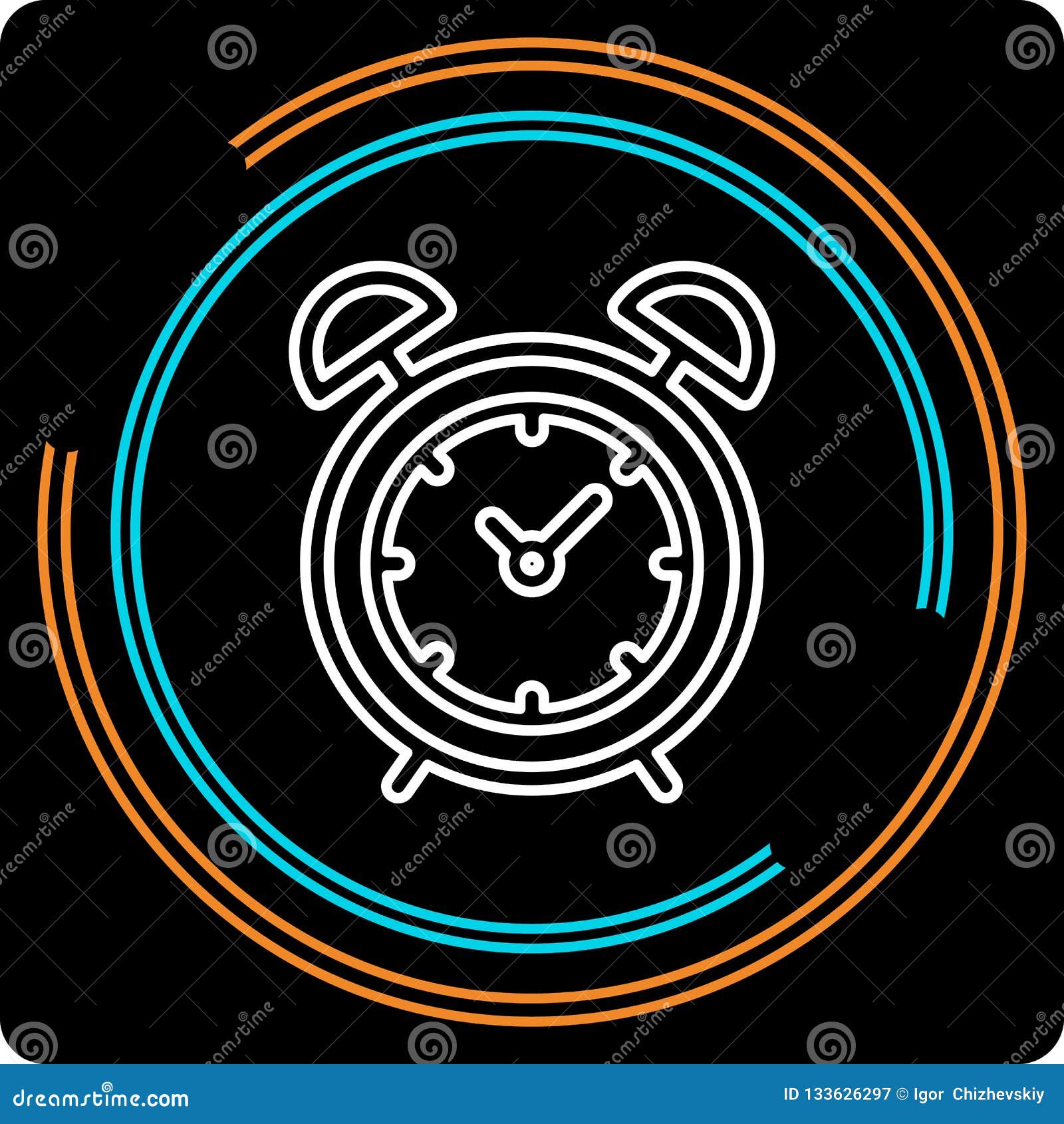 Simple Clock Thin Line Vector Icon Stock Vector - Illustration of ...