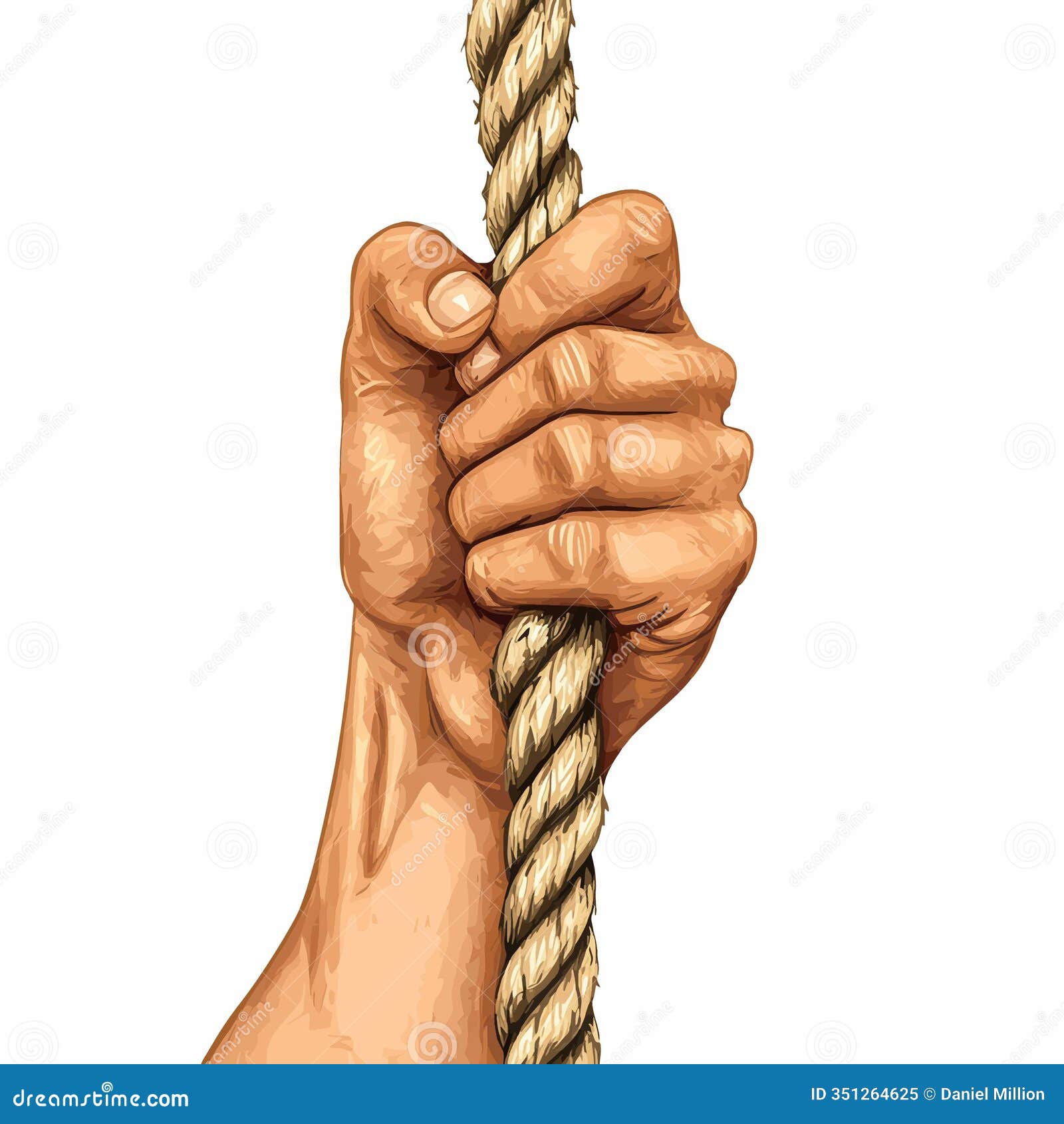 Hand Gripping a Climbing Rope. Vector Stock Illustration - Illustration ...