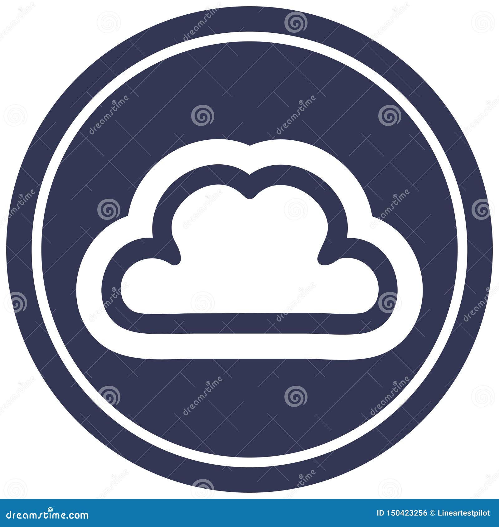 Simple Cloud Circular Icon Symbol Stock Vector - Illustration of cloud ...