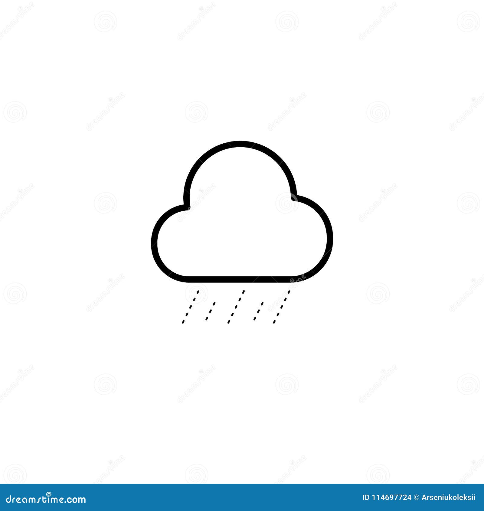 Simple Cloud and Drizzle Icon Stock Vector - Illustration of fallout ...