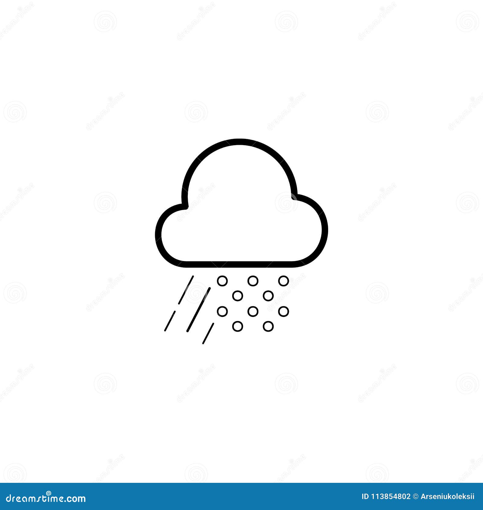 Simple Cloud, Heavy Rain and Snow Icon Stock Vector - Illustration of ...