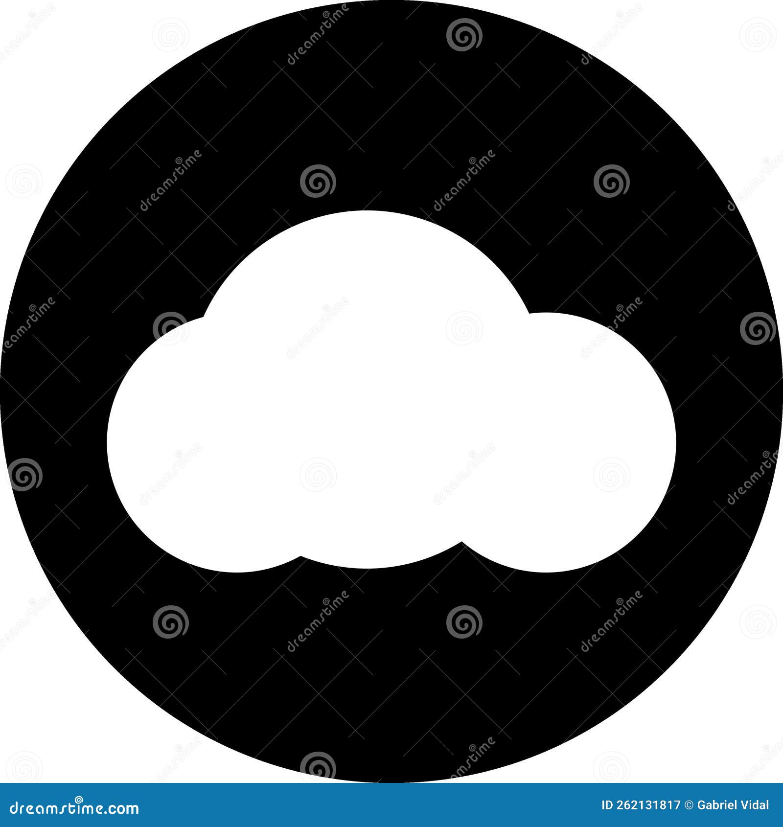 Icon with Cloud in Black and White, Cloud Button Stock Vector ...