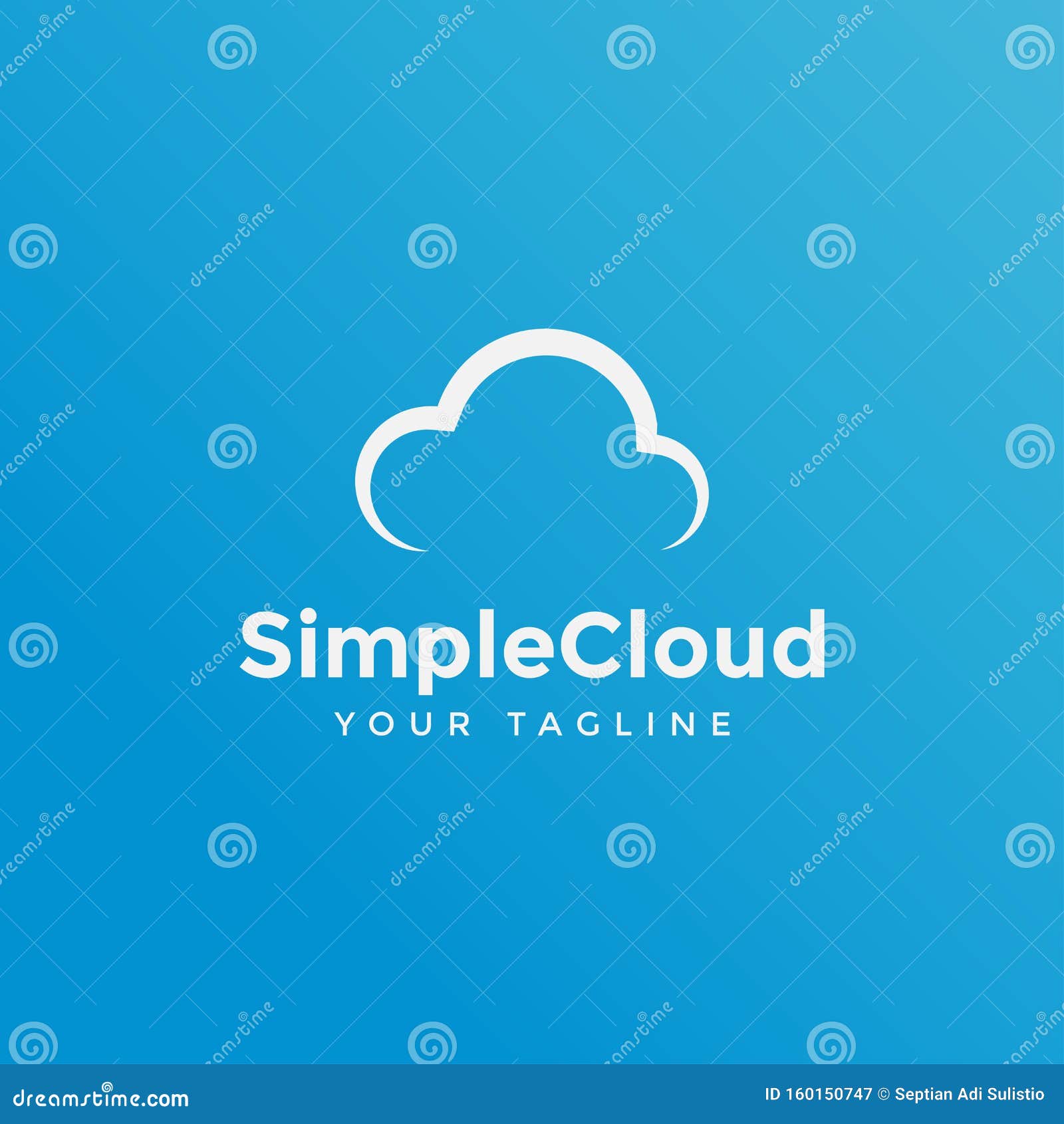 Simple Cloud Logo Design Template Stock Illustration - Illustration of ...