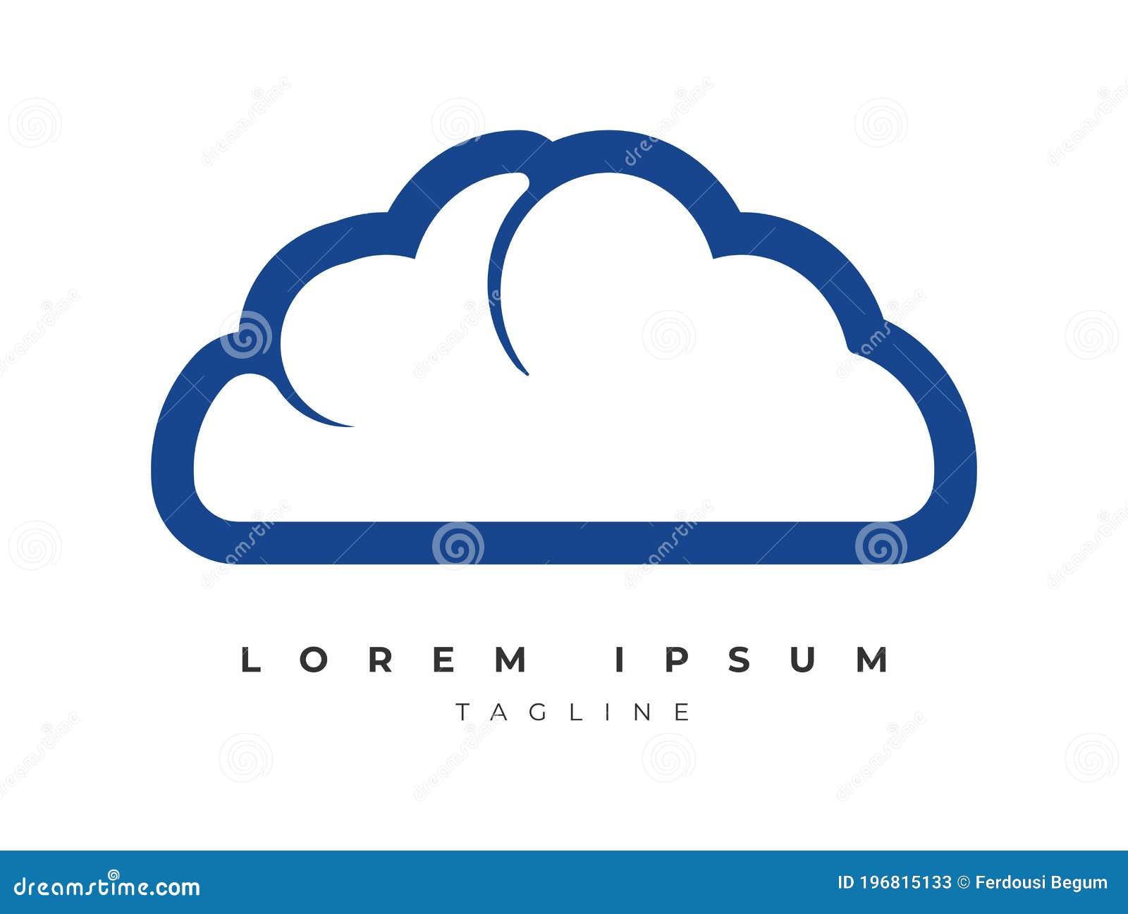 Simple Cloud Logo Design Vector Template Solid Shape Stock Vector ...