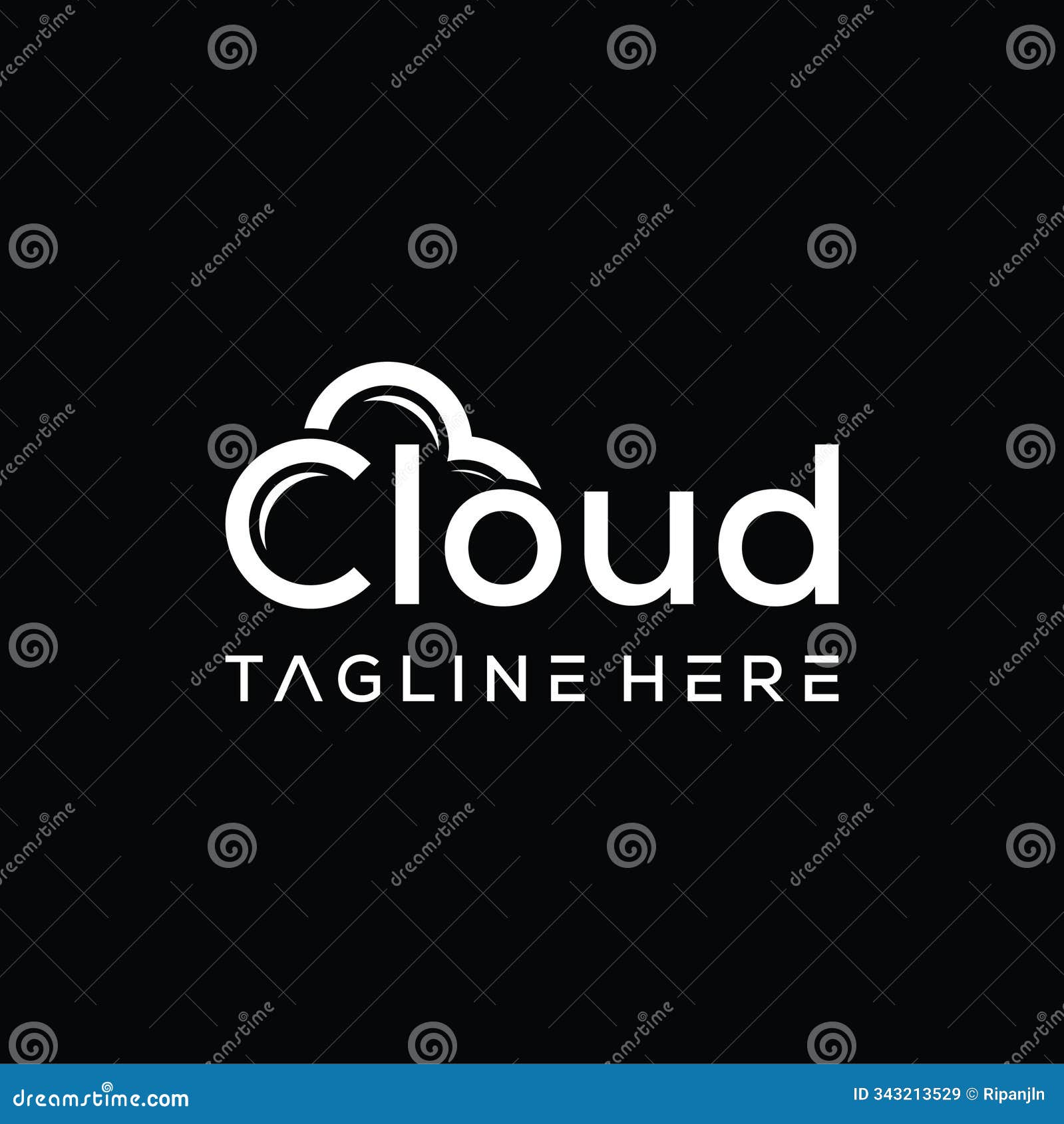 Simple Cloud Logo Word Mark Symbol Storage Database Server Logo Design ...
