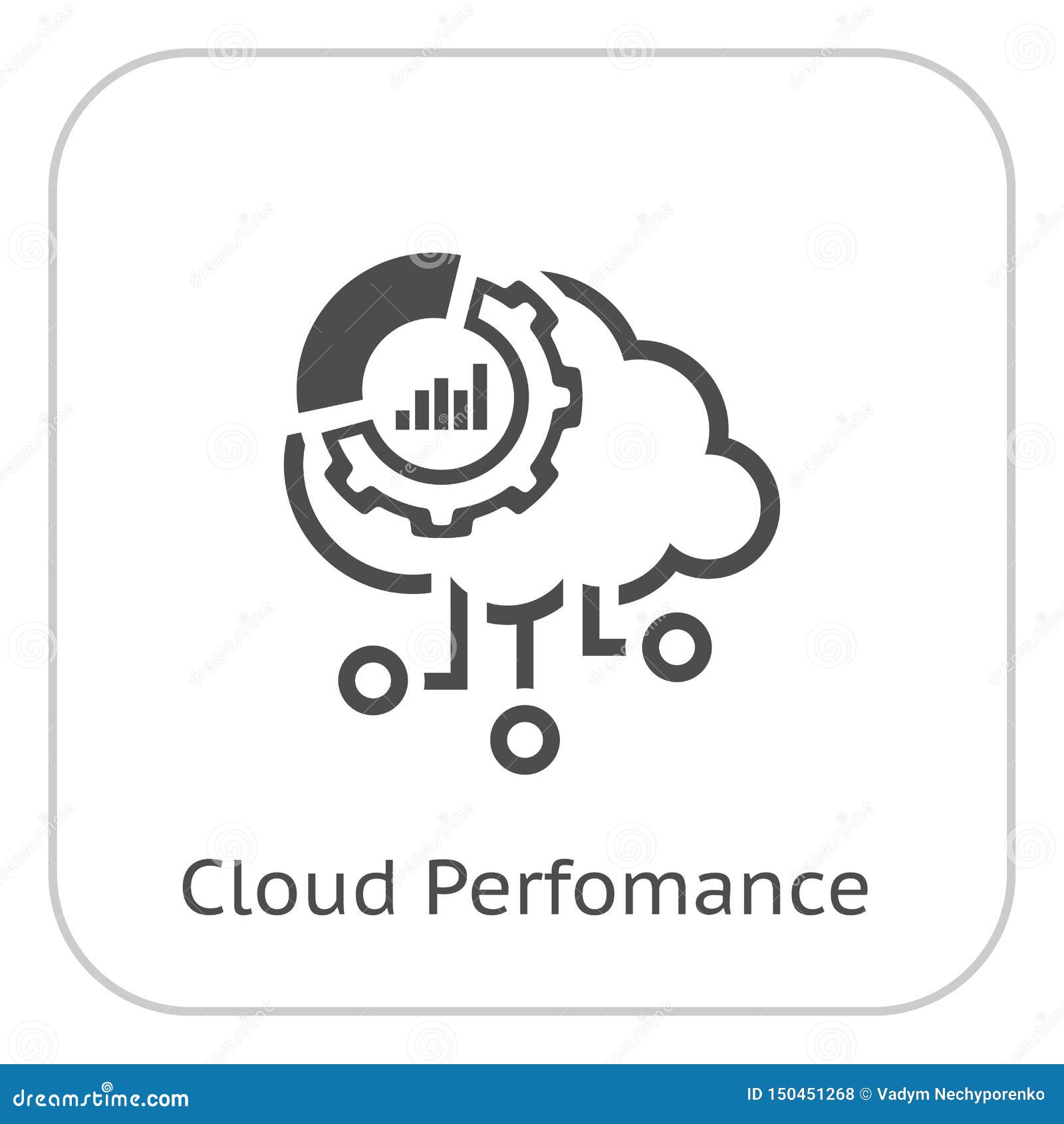 Simple Cloud Perfomance Vector Icon Stock Illustration - Illustration ...