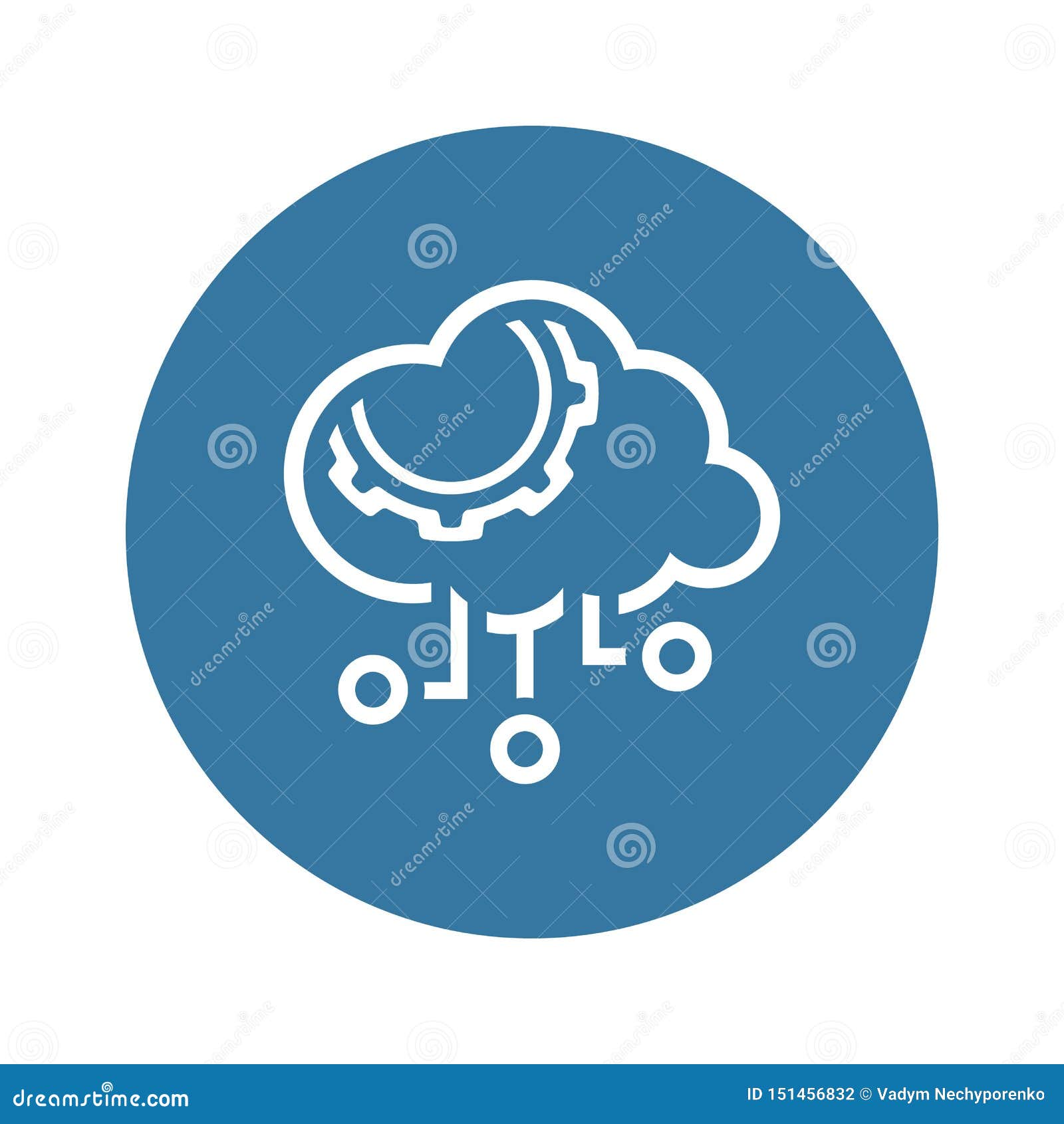 Simple Cloud Processing Vector Icon Stock Vector - Illustration of ...