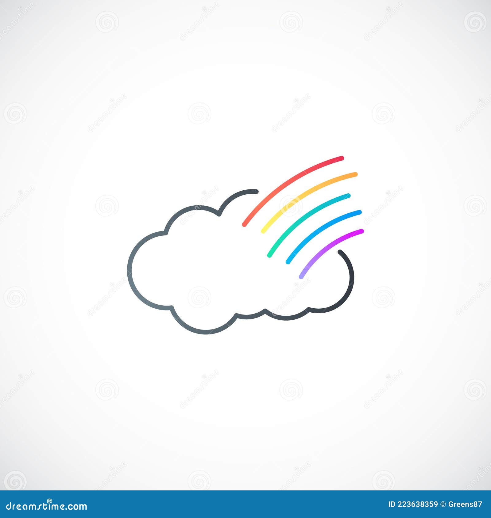 Simple Cloud and Rainbow Symbol. Stock Vector - Illustration of ...
