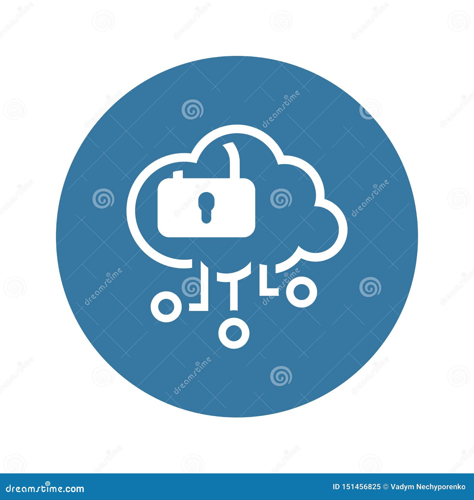 Simple Cloud Security Vector Icon Stock Vector - Illustration of system ...