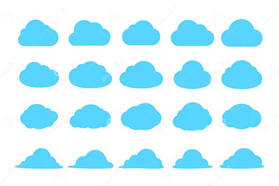 Simple Cloud Set Design Vector Isolated on Background Stock Vector ...