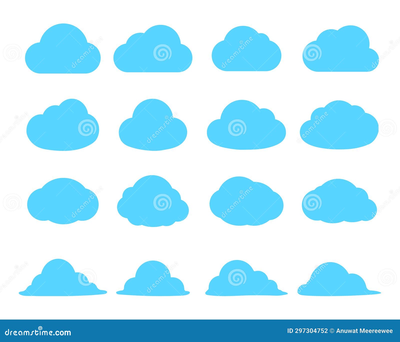 Simple Cloud Set Design Vector Isolated on Background Stock Vector ...