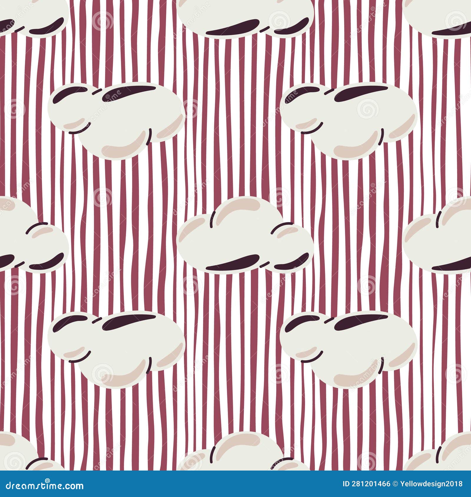 Simple Clouds Seamless Pattern. Primitive Art Stock Vector ...