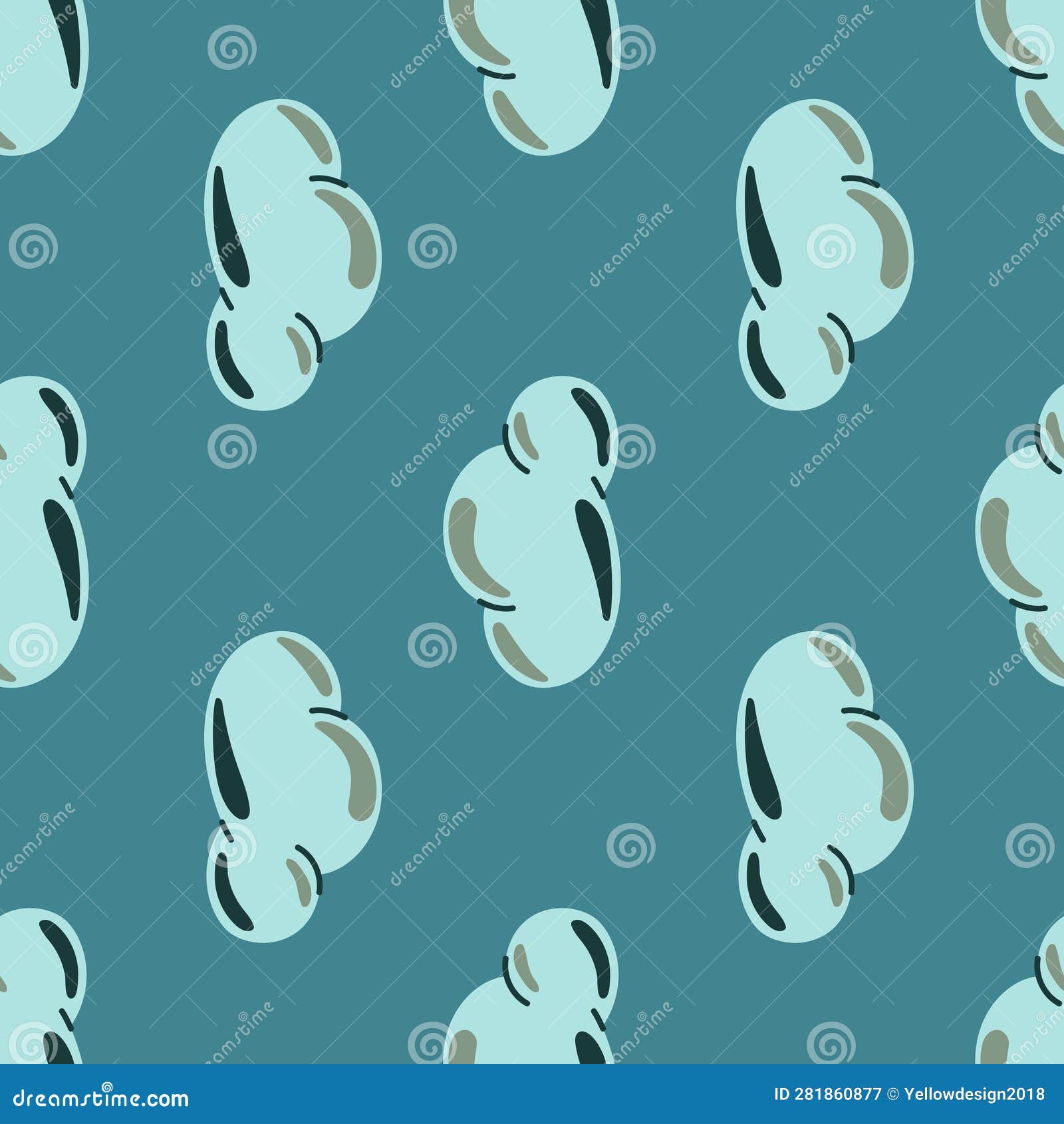 Simple Clouds Seamless Pattern. Primitive Art Stock Vector - Illustration of round, primitive ...