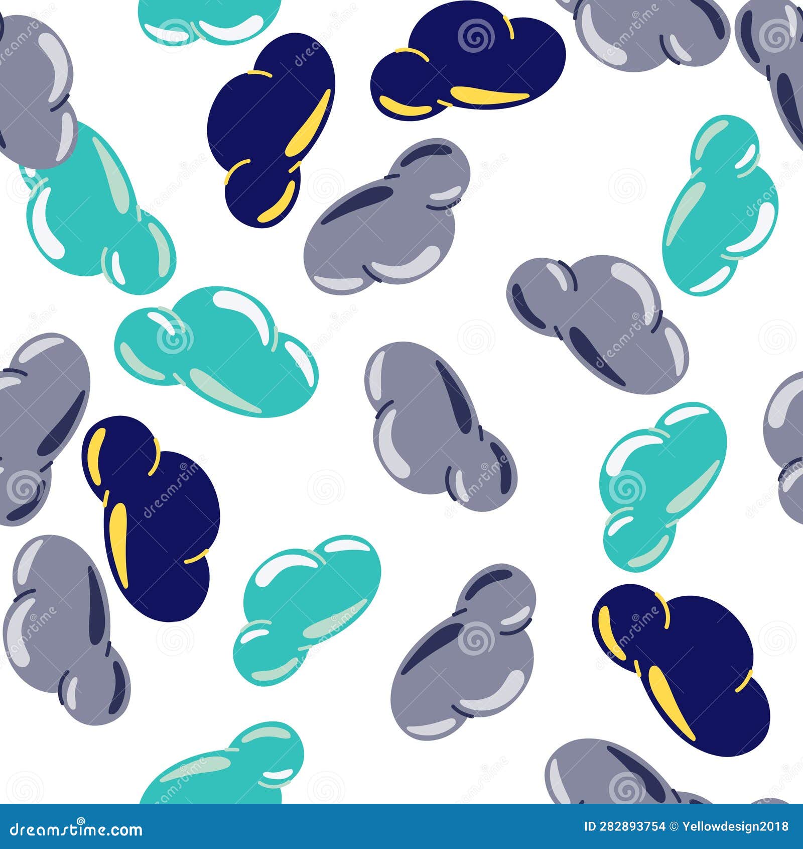 Simple Clouds Seamless Pattern. Primitive Art Stock Vector ...