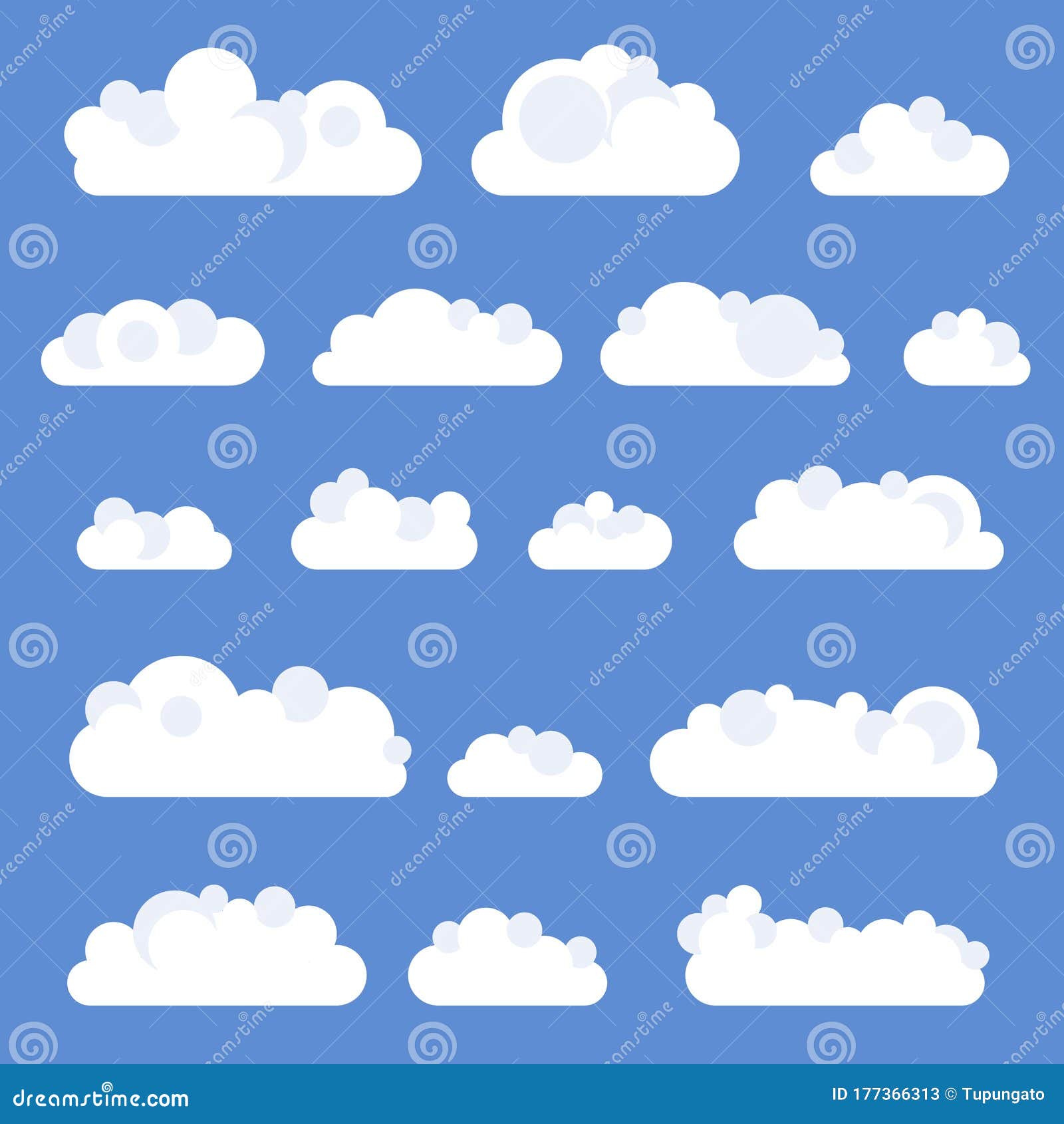 Simple clouds set stock vector. Illustration of copyspace - 177366313