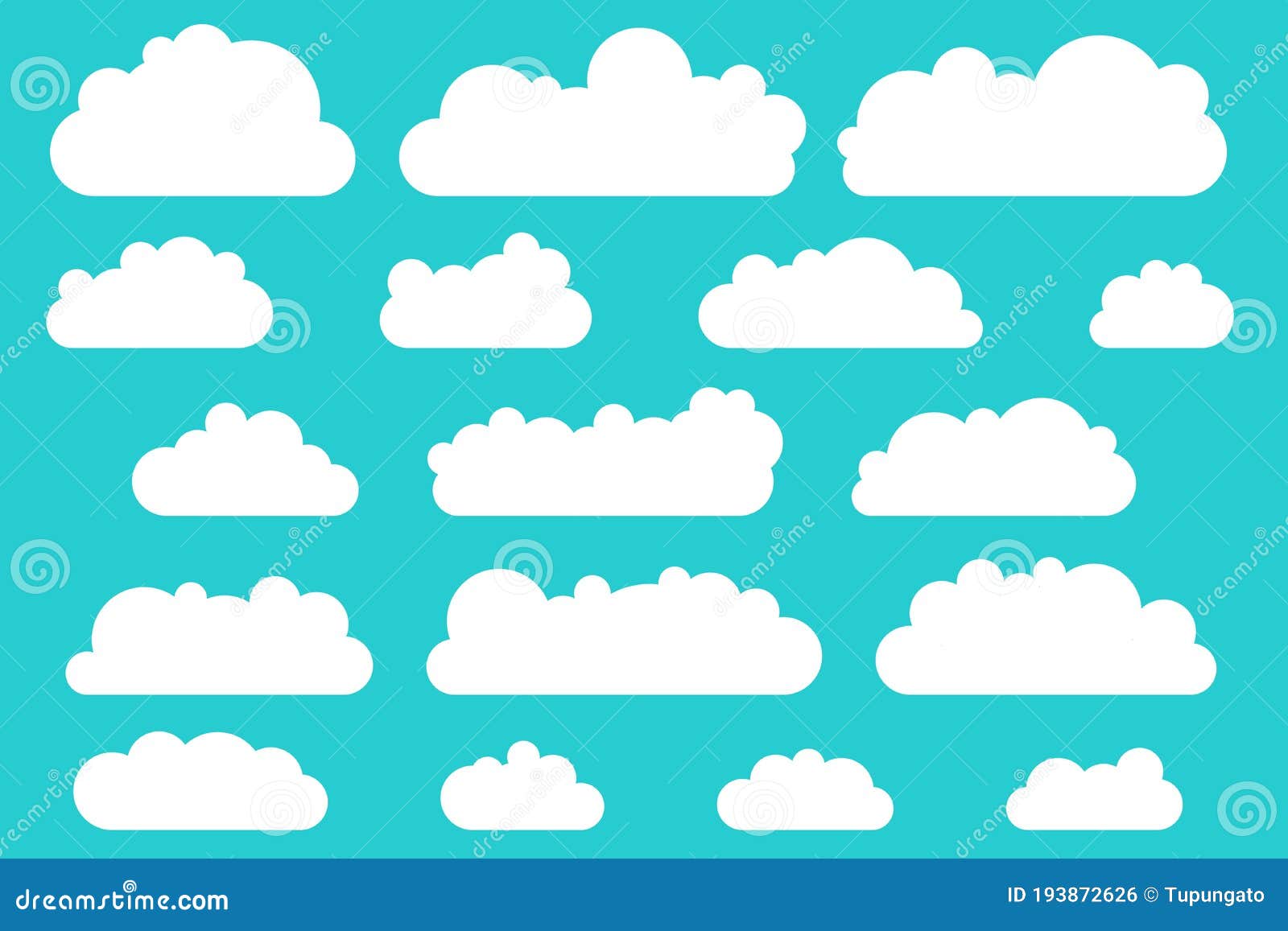 Simple clouds vector set stock vector. Illustration of cute - 193872626