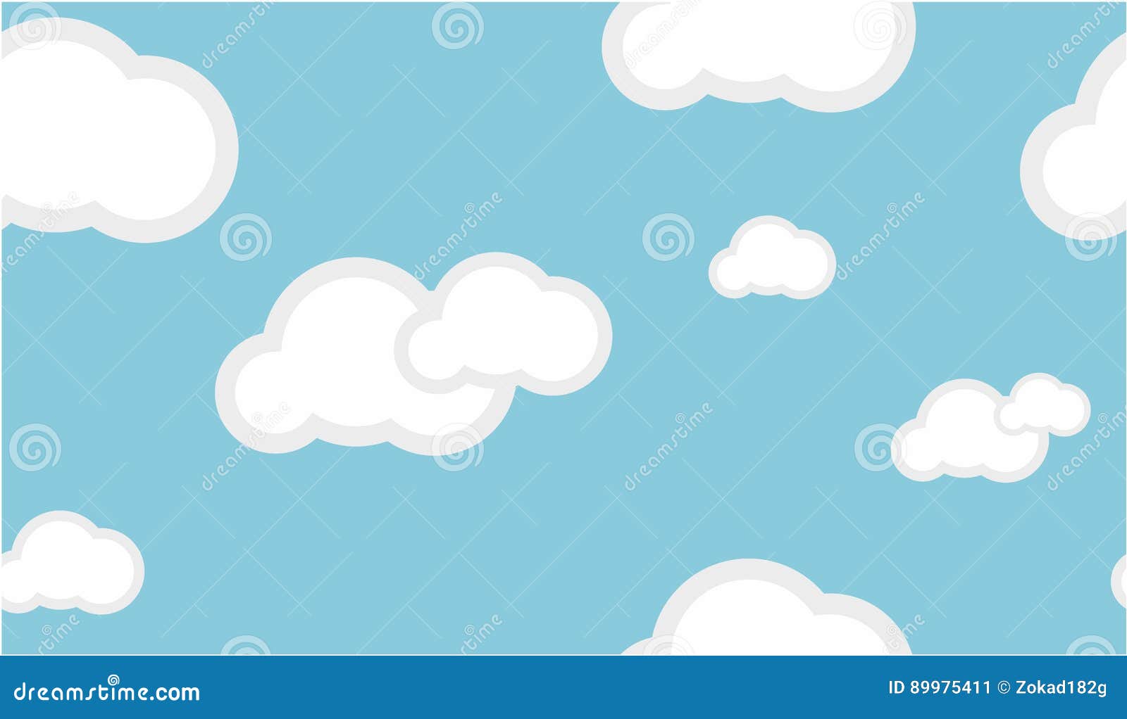 Simple Cloudy Sky Seamless Vector Pattern or Seamless Vector Background ...