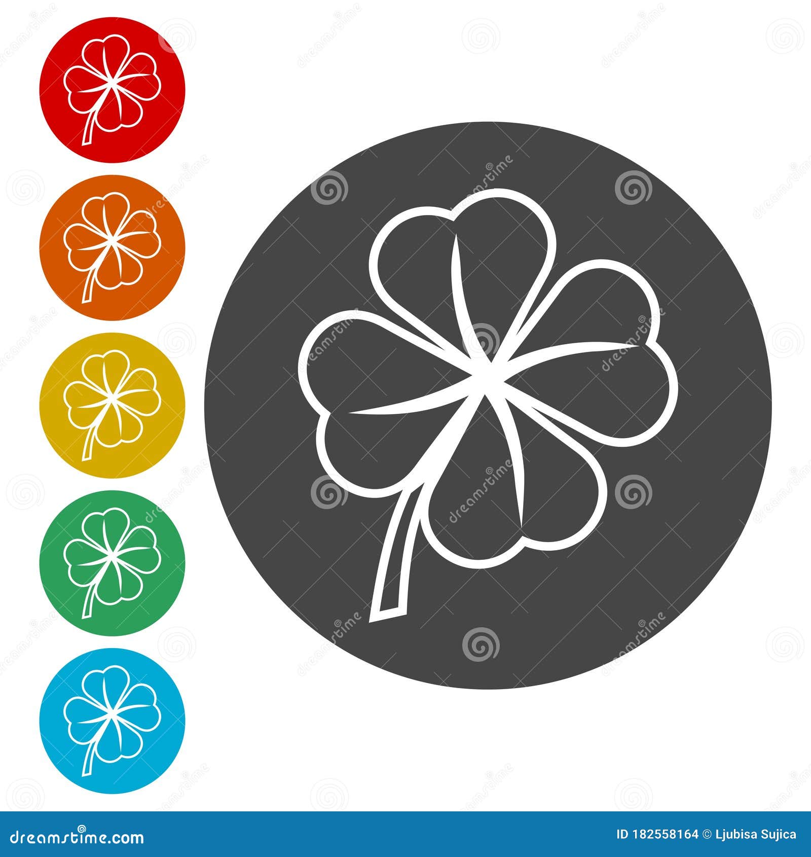 Simple Clover with Four Leaves Stock Vector - Illustration of luck ...