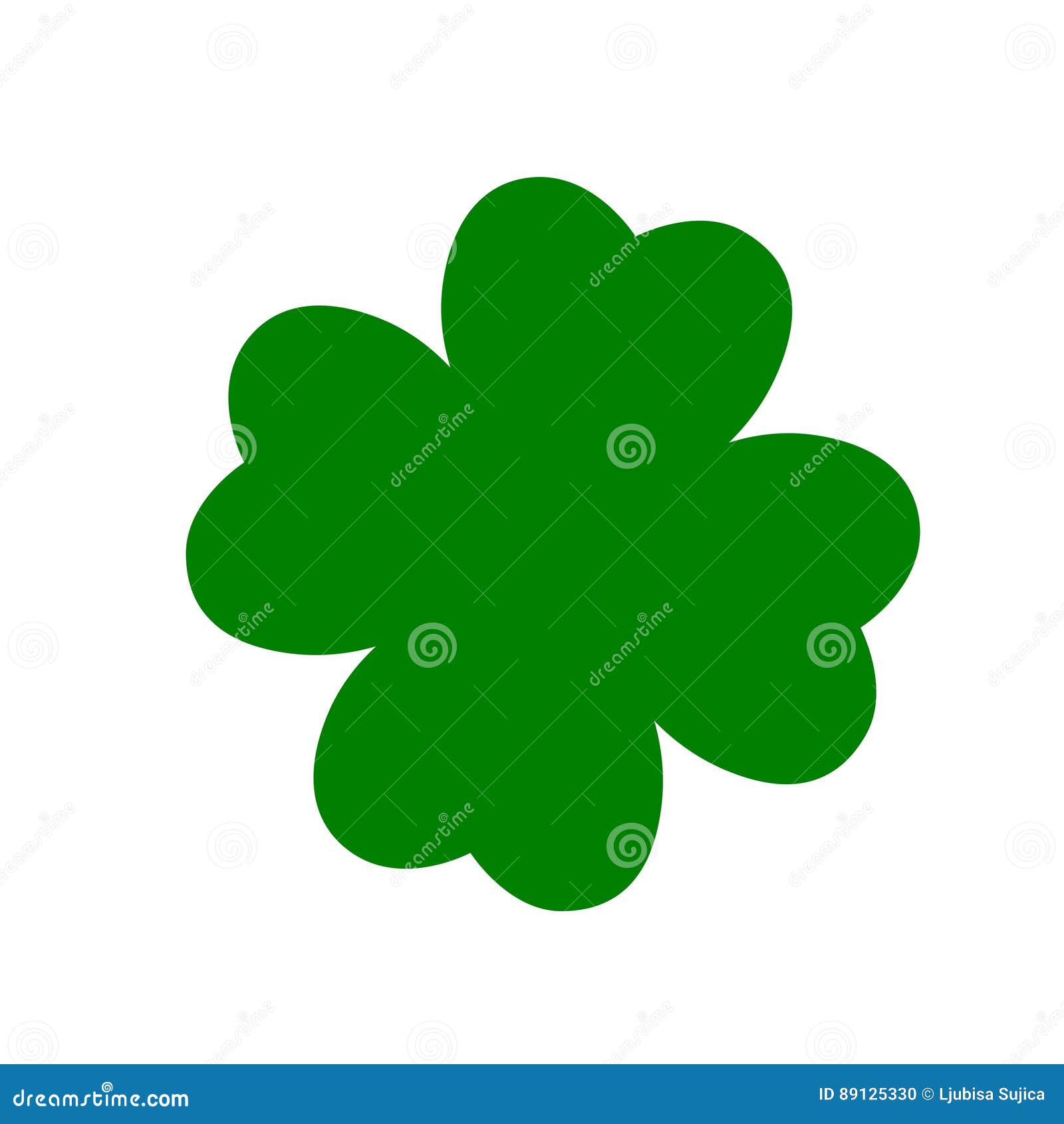 Simple Clover with Four Leaves Stock Illustration - Illustration of ...
