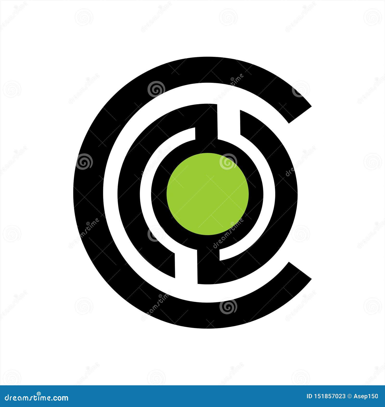 Simple CCC, COC, OCC Initials Letter Circle Shape Company Logo Cartoon ...