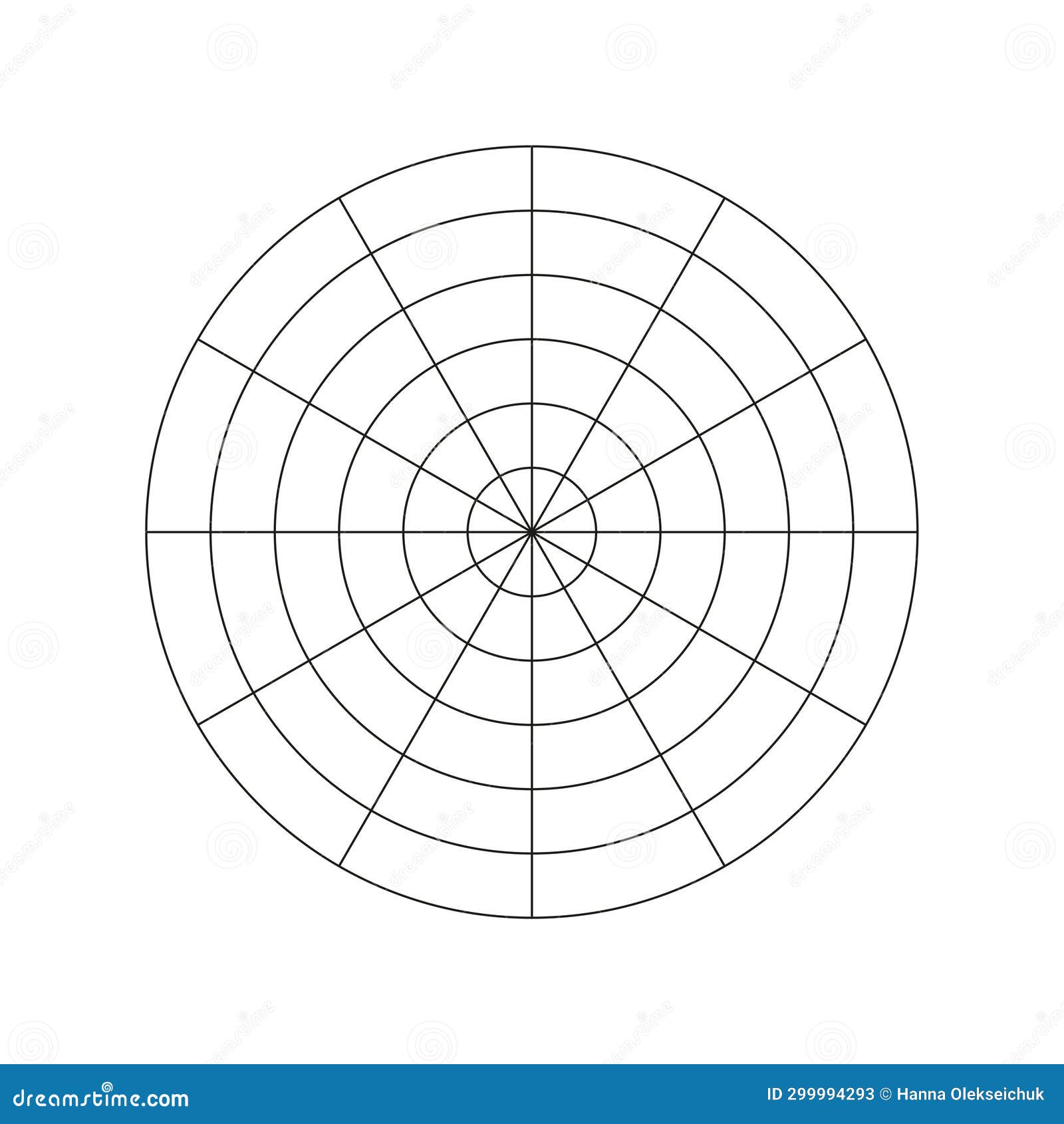 Simple Coaching Tool for Visualizing All Areas of Life. Polar Grid of ...