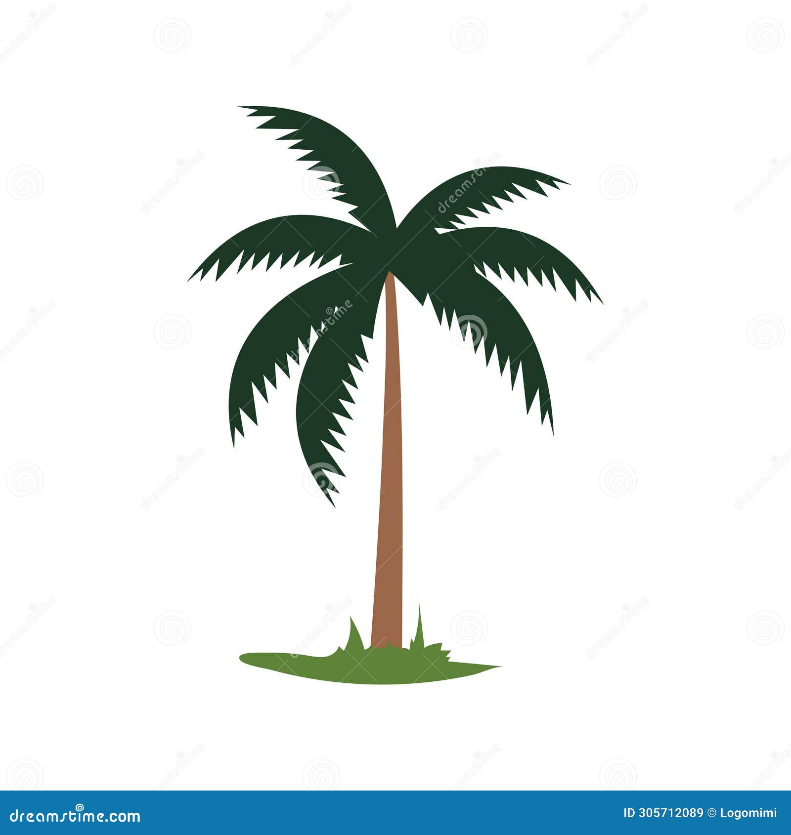 Simple Coconut Tree Illustration, Single Palm Tree Icon, Flat Design ... Simple Coconut Tree Illustration, Single Palm Tree Icon, Flat Design ...