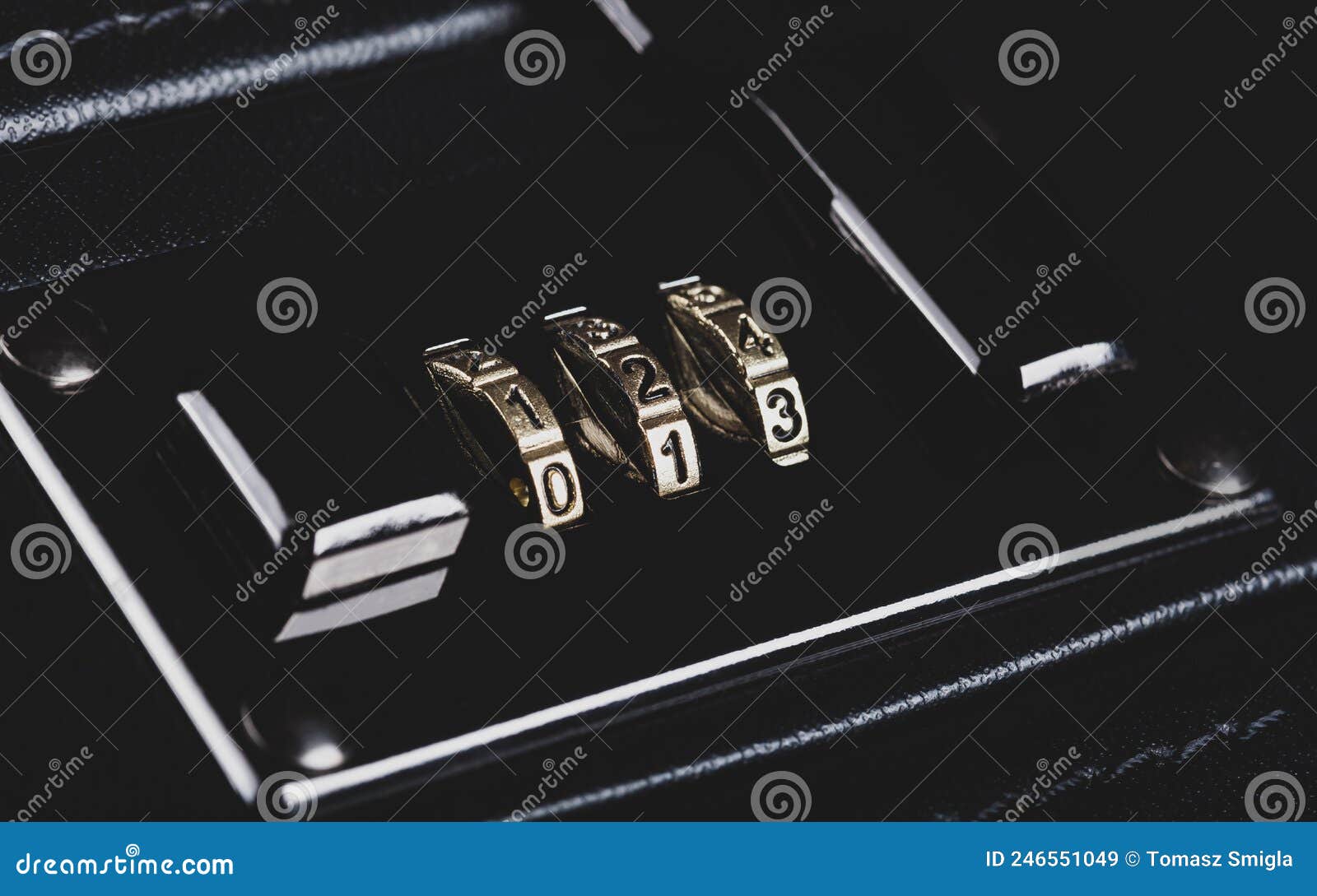 Simple Code Lock on a Dark Black Premium Suitcase. Belongings ...