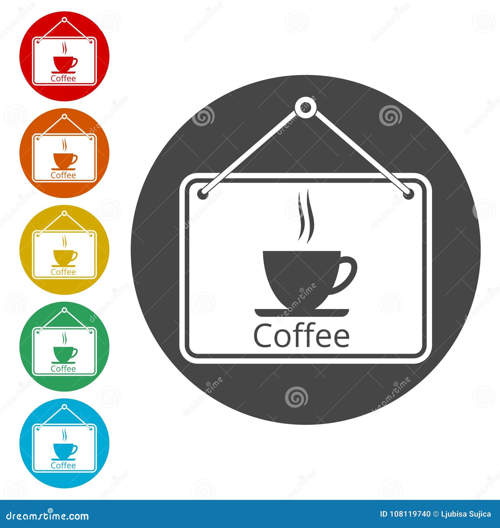 Simple Coffee sign stock vector. Illustration of cappuccino - 108119740
