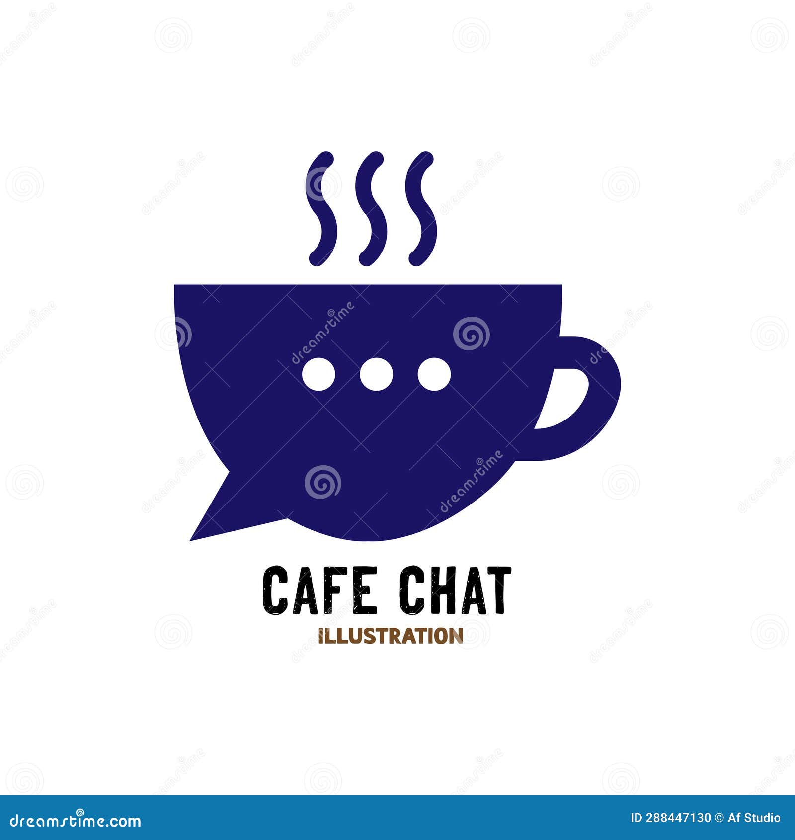 Simple Coffee Talk Chat Bubble Social Icon Vector Stock Vector ...