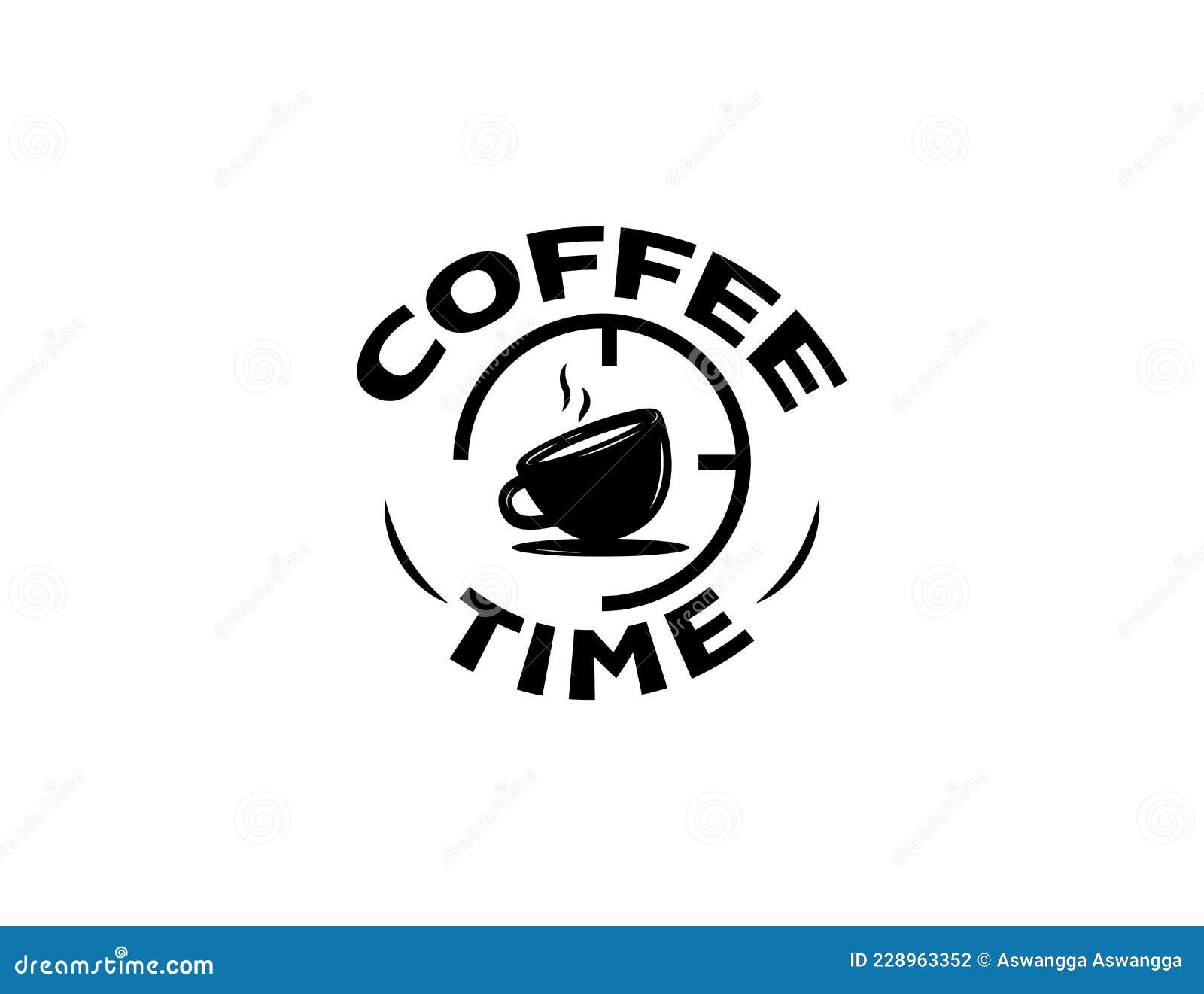 Simple Coffee Time Logo Illustration Stock Vector - Illustration of ...