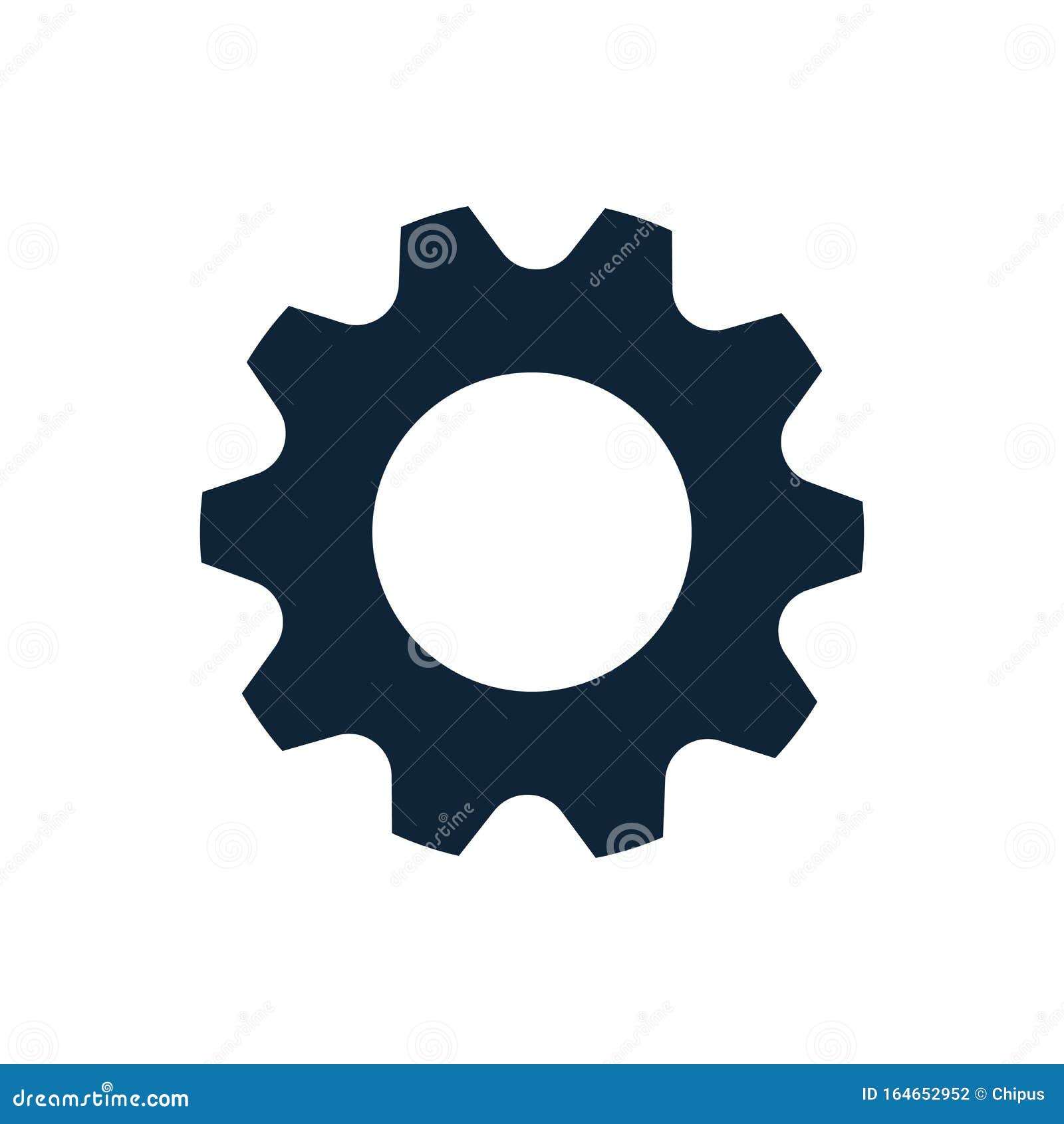 Simple Cog Wheel or Gear Icon, Symbol Stock Illustration - Illustration ...