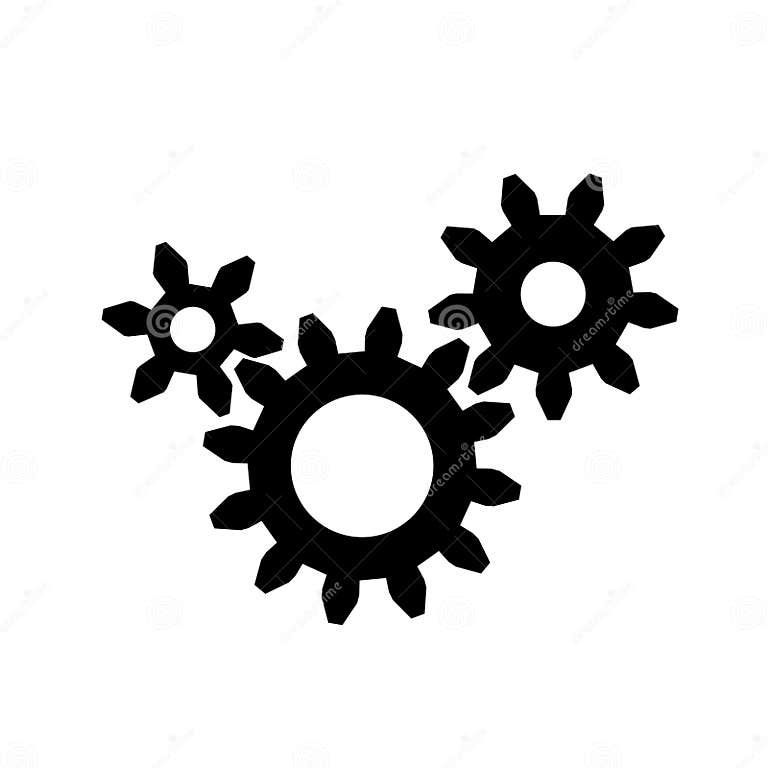 Simple Cog Wheel Gears Vector Icon Stock Vector - Illustration of ...