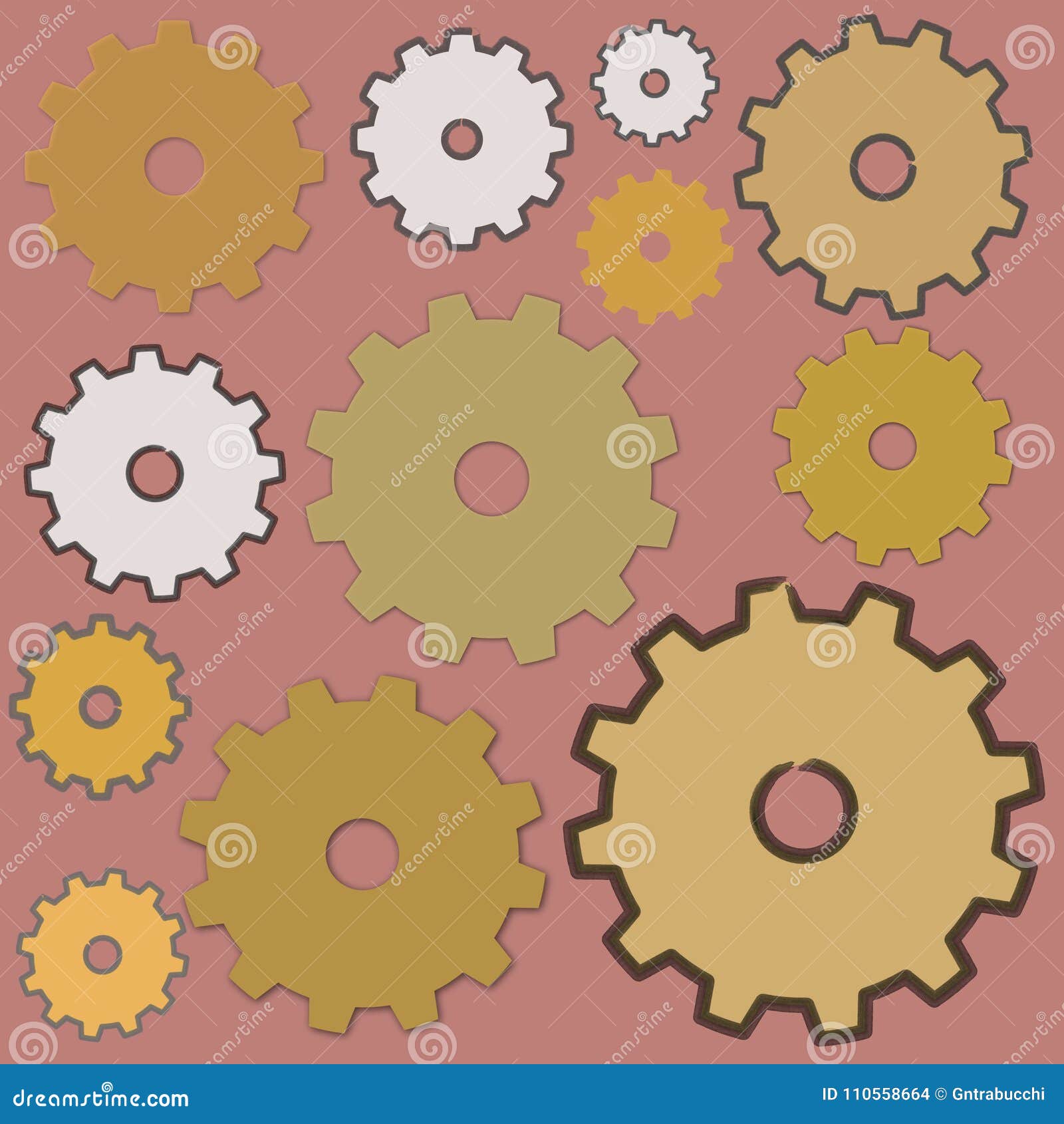 Cogs and gears stock illustration. Illustration of round - 110558664