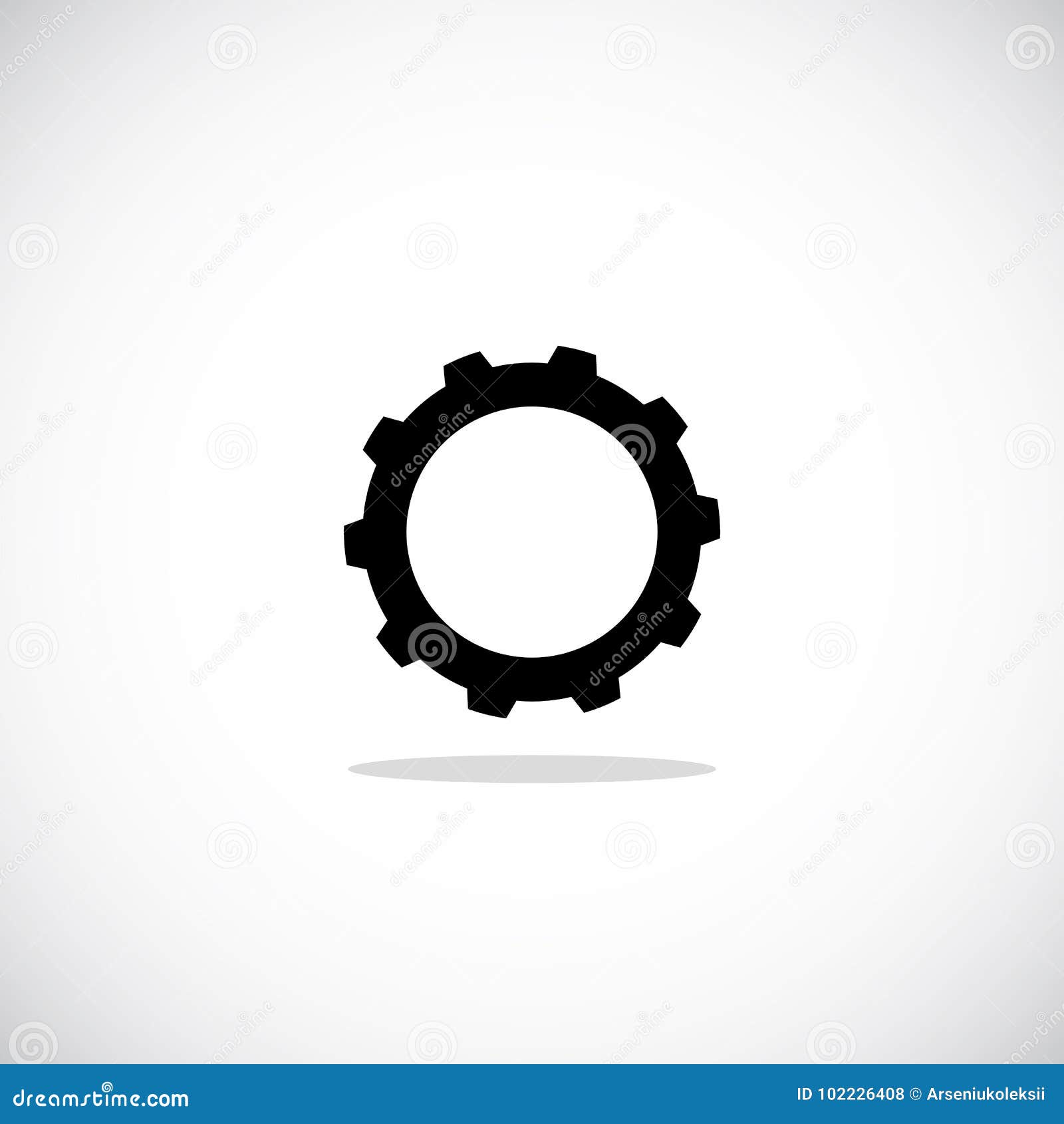 Simple cogwheel icon stock vector. Illustration of coherent - 102226408