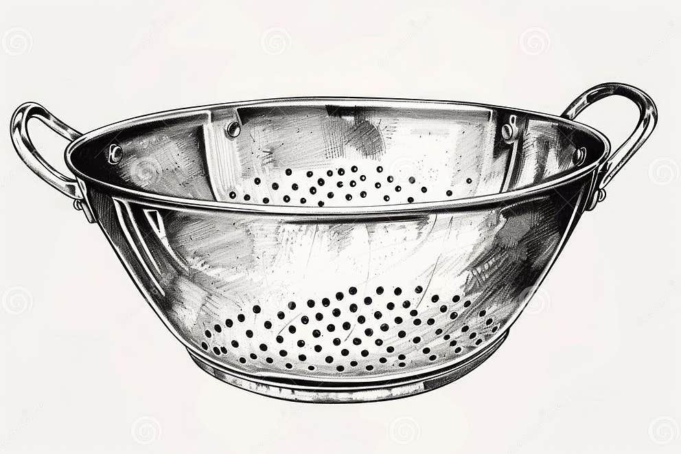 A Simple Colander on a White Background, Useful for Illustration or ...