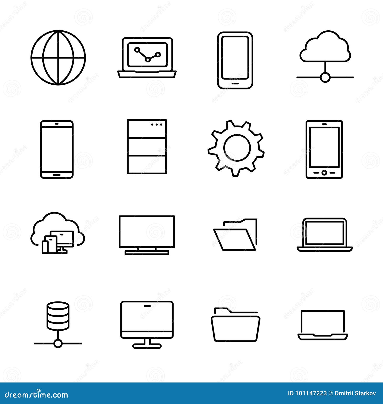 Simple Collection of Information Technology it Related Line Icons ...