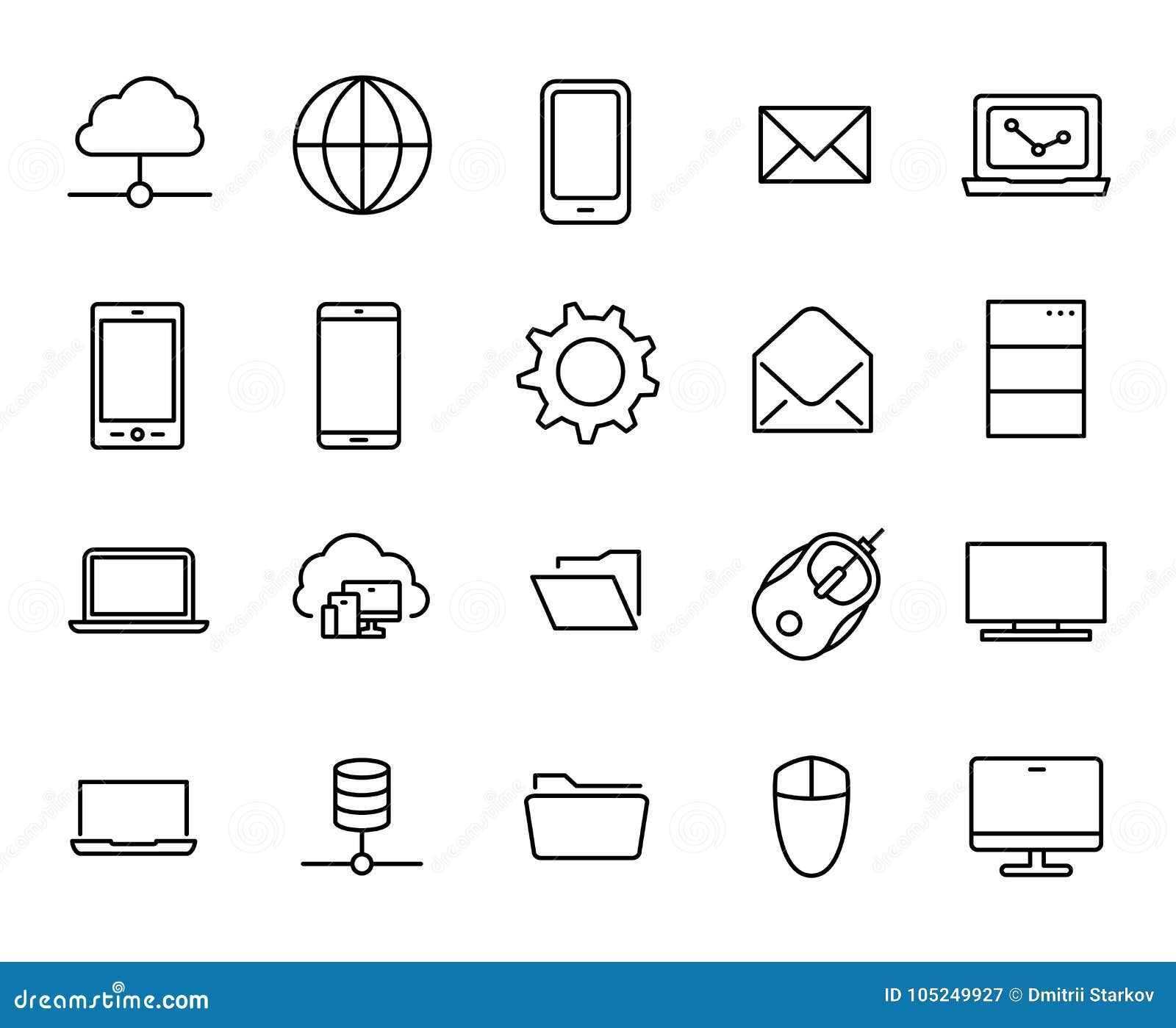 Simple Collection of Information Technology it Related Line Icons ...