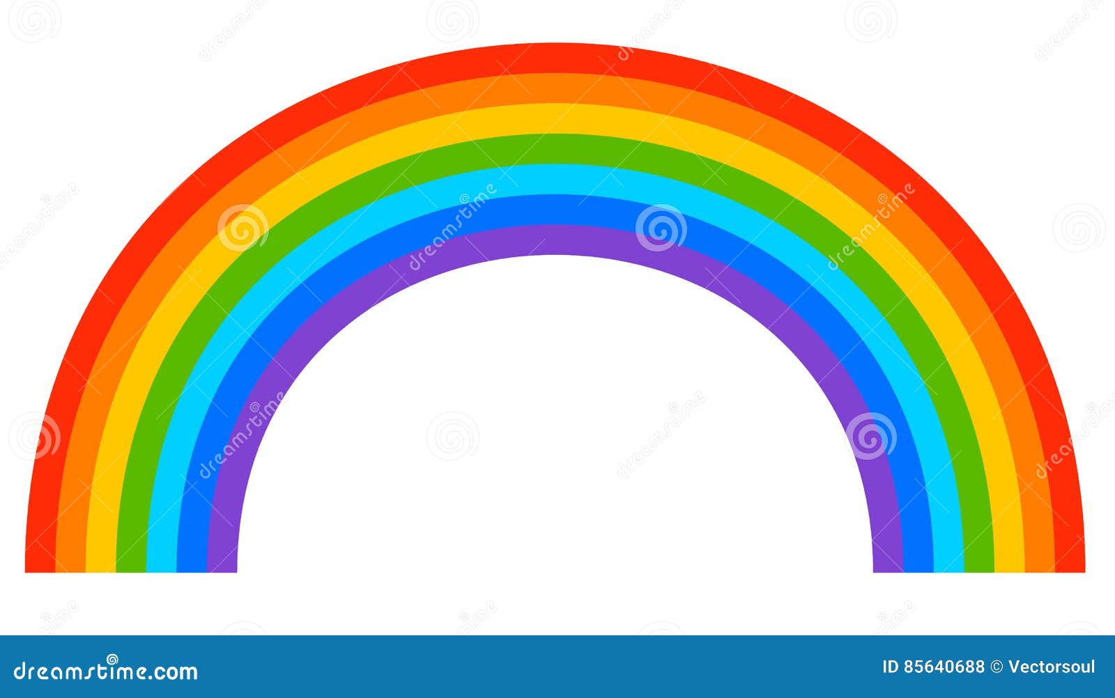 Simple 7-color Rainbow Element on White Stock Vector - Illustration of ...
