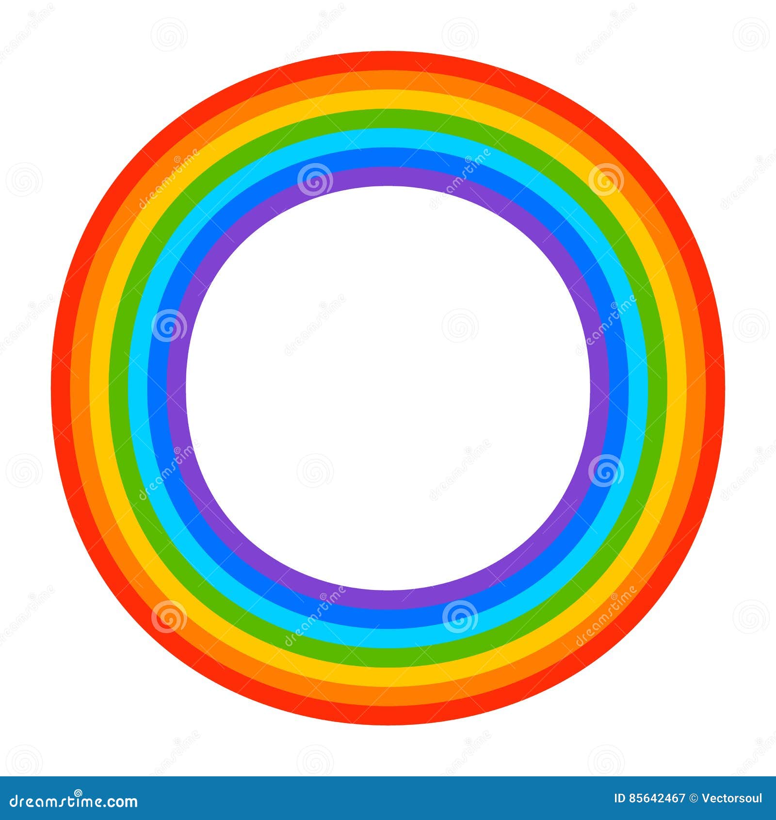 Simple 7-color Rainbow Element on White Stock Vector - Illustration of ...