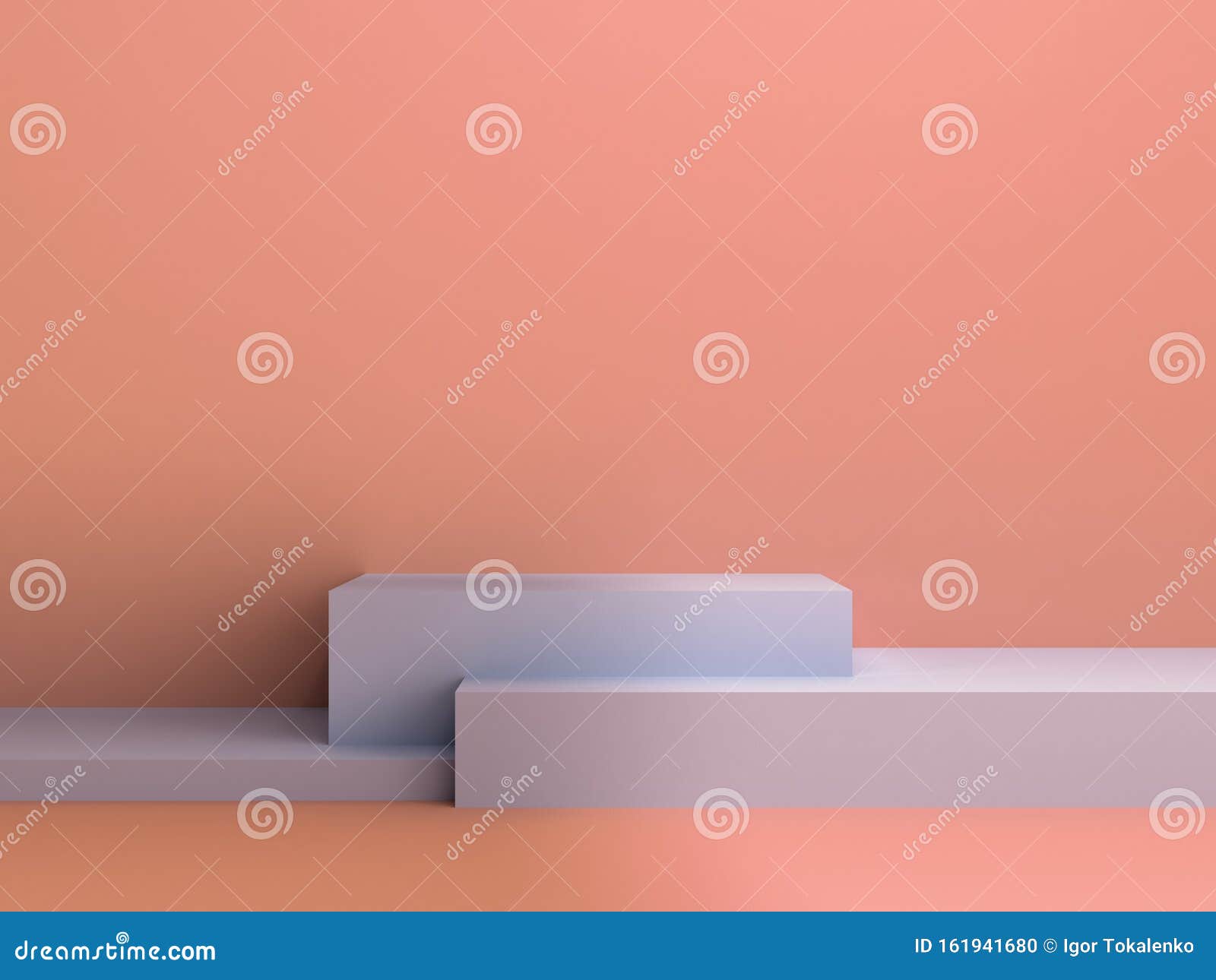 Simple Color Three Stage Podium 3d Render Image Stock Illustration ...