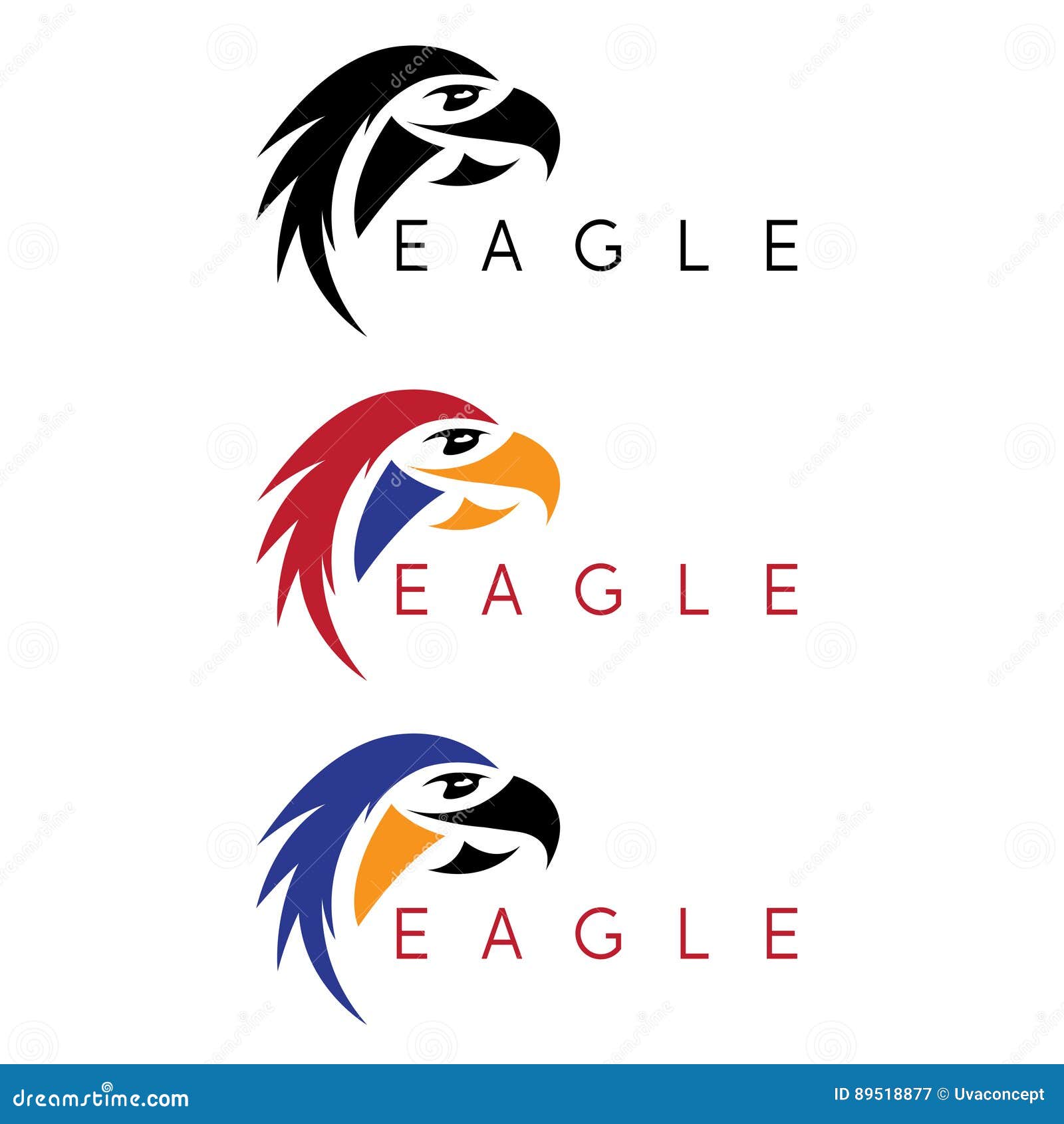 Simple Colorful Eagles Vector Design Template Stock Vector ...