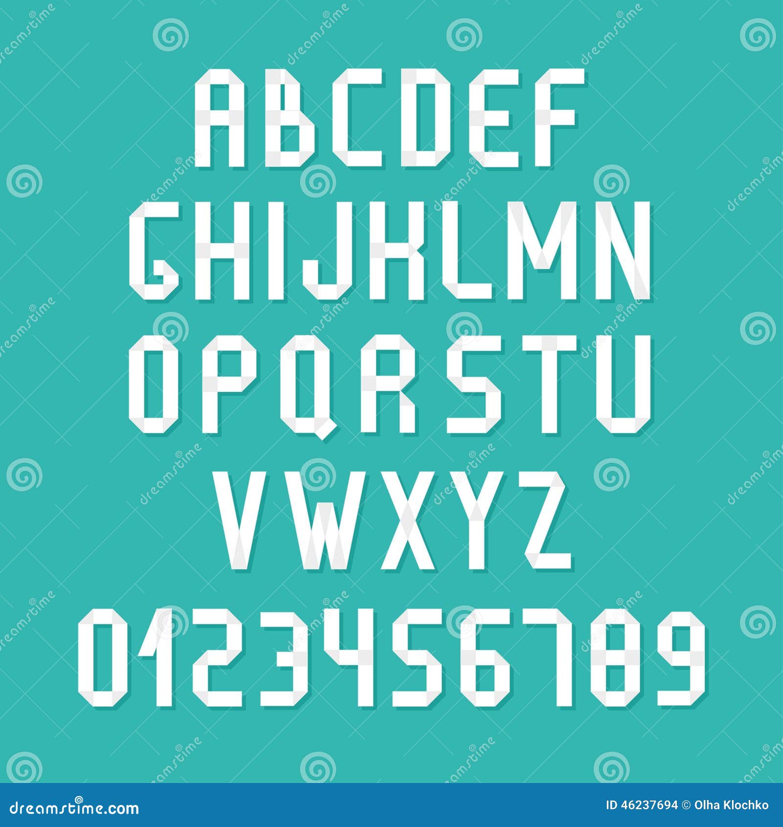 Simple Colorful Font. Complete Abc Alphabet Set. Stock Vector ...