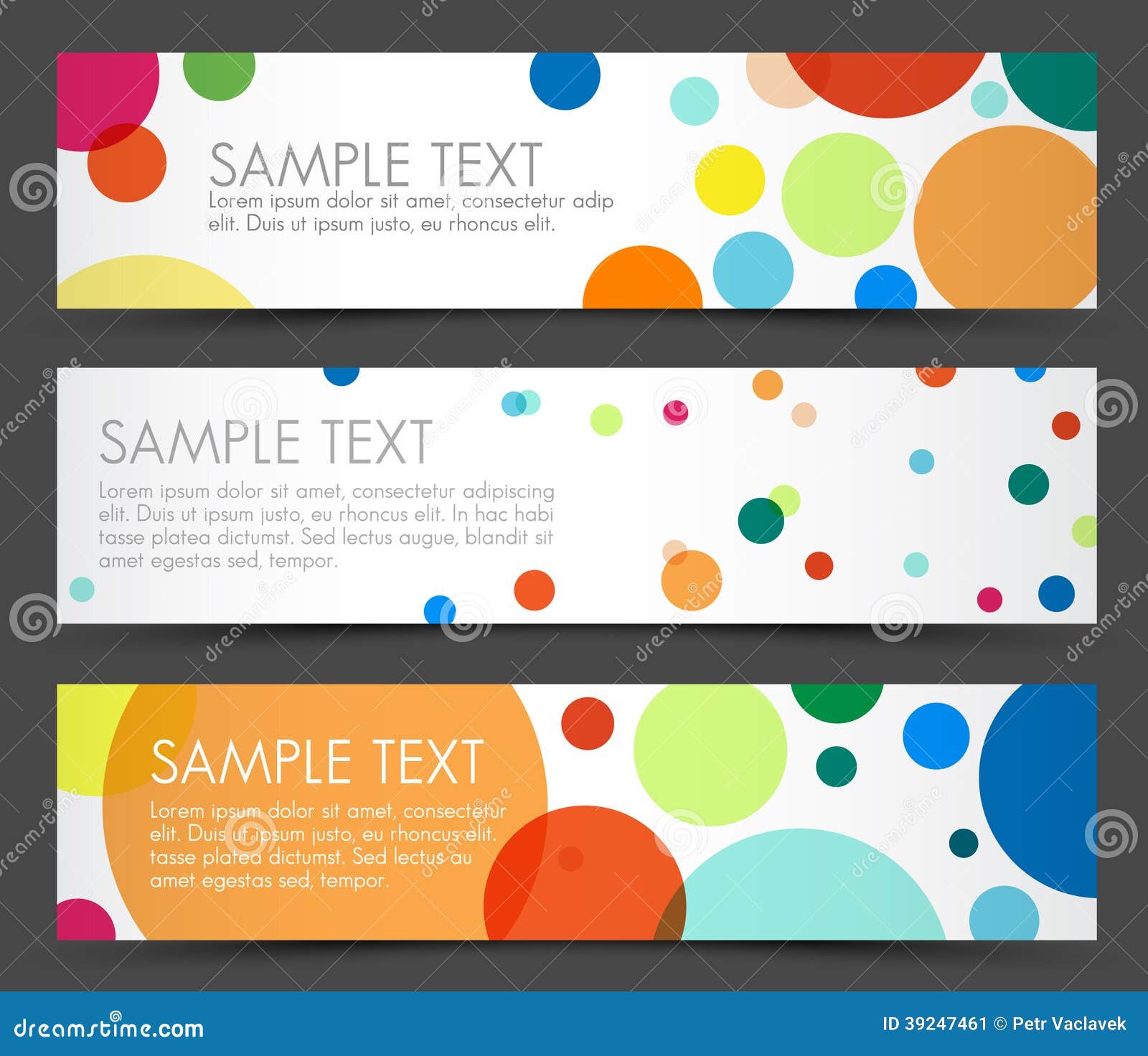 Simple Colorful Horizontal Banners Stock Vector - Illustration of ...