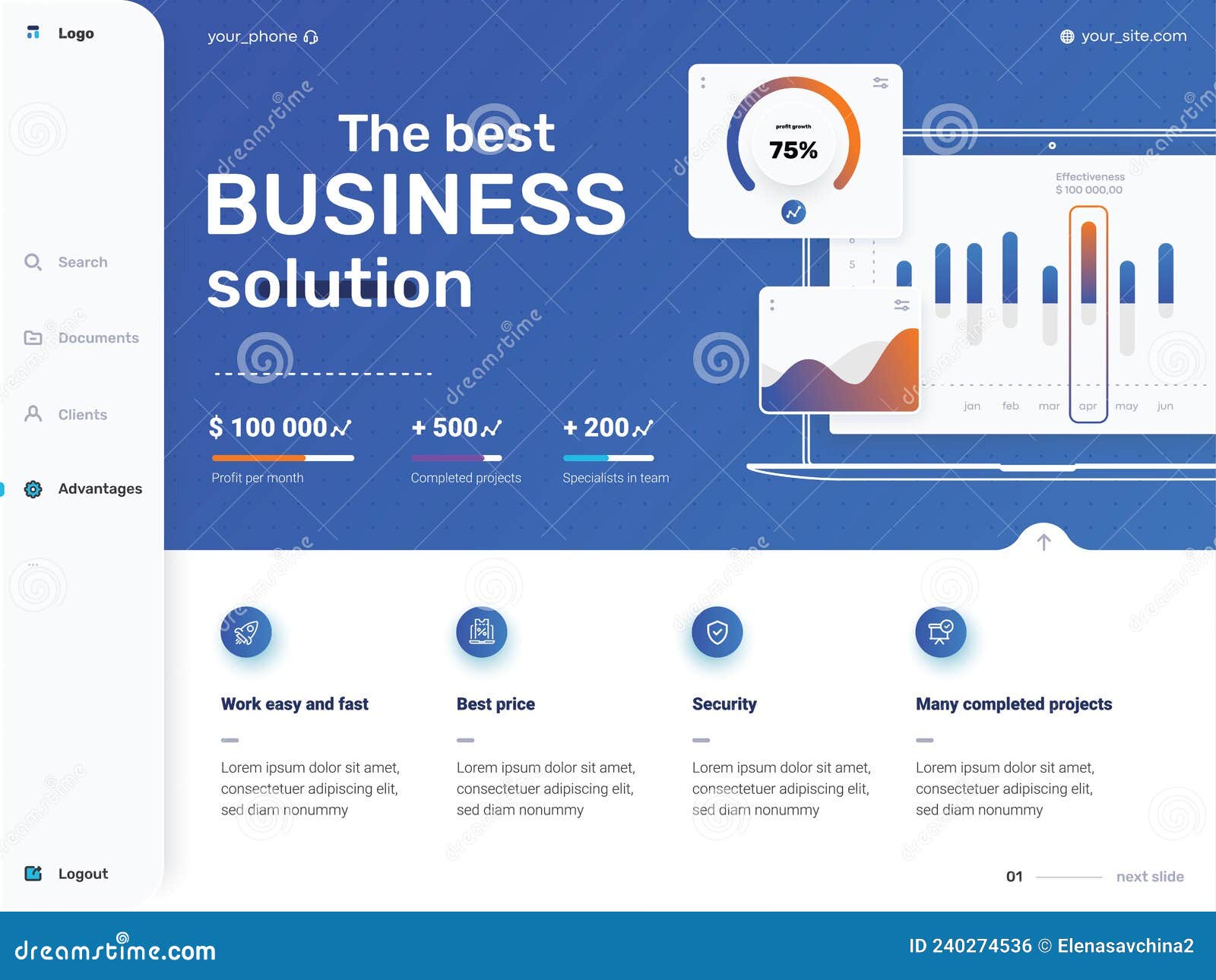 Simple Colorful Infographics Design Template. Circular Element with 4 ...