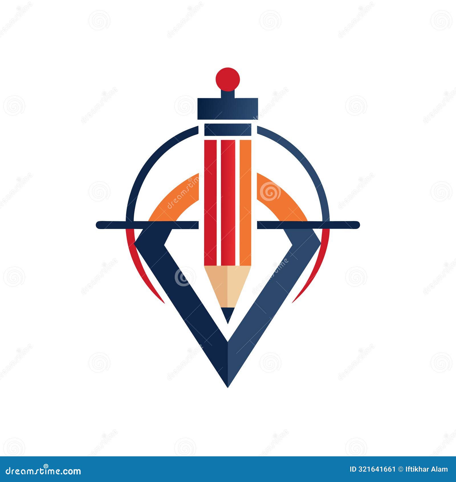A Simple, Colorful Logo Design Featuring a Pencil Inside a Diamond ...