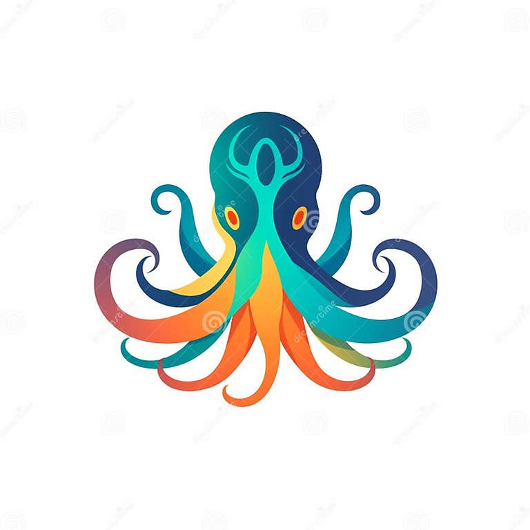 Logo of a Colorful Octopus stock illustration. Illustration of ...