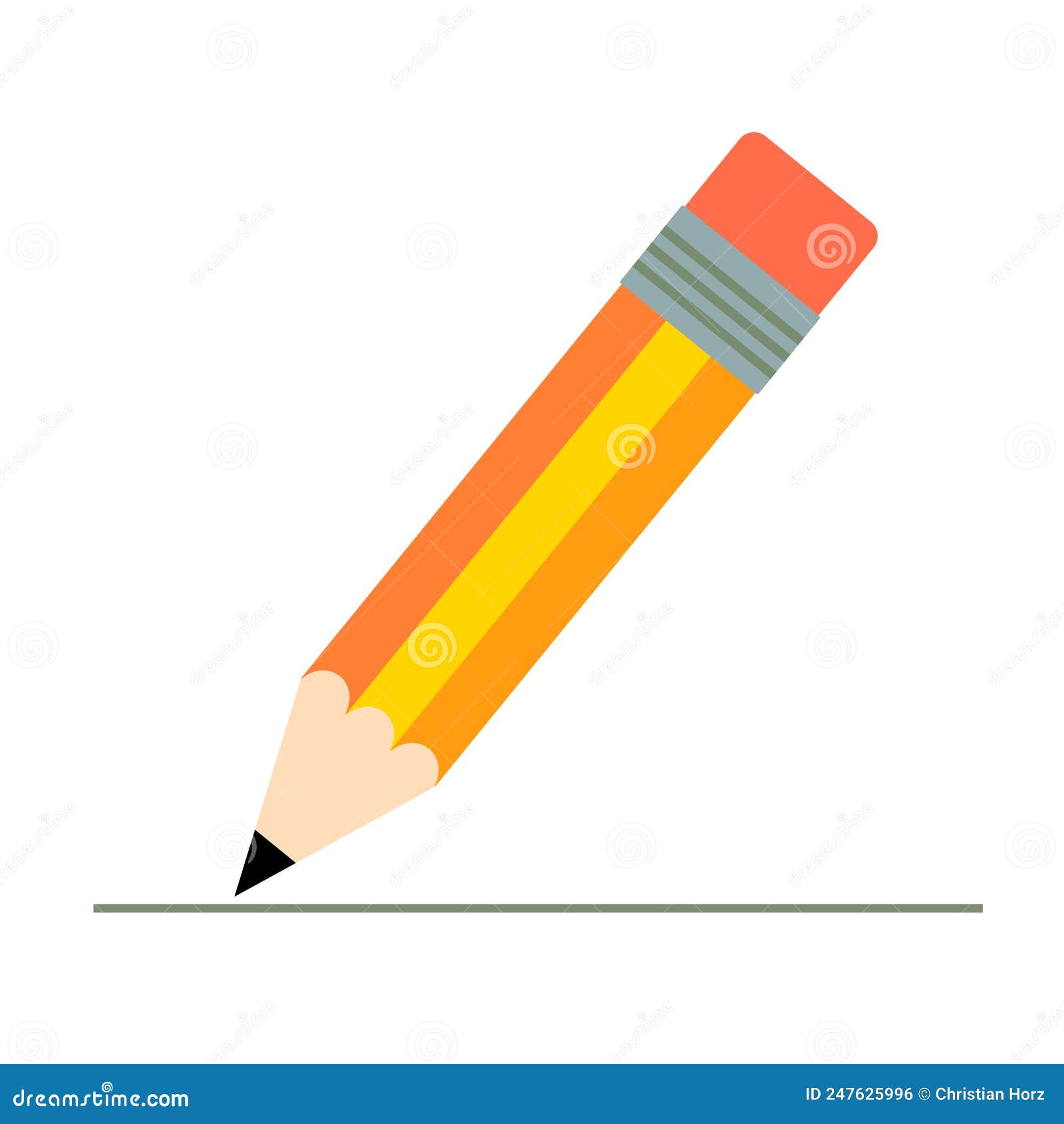 Simple Colorful Pencil Isolated on White Background Stock Vector ...