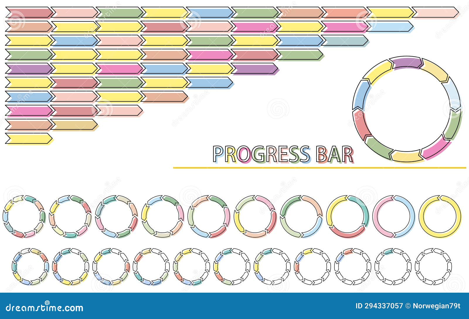 Simple, Colorful Progress Bar and Infographic Stock Vector ...